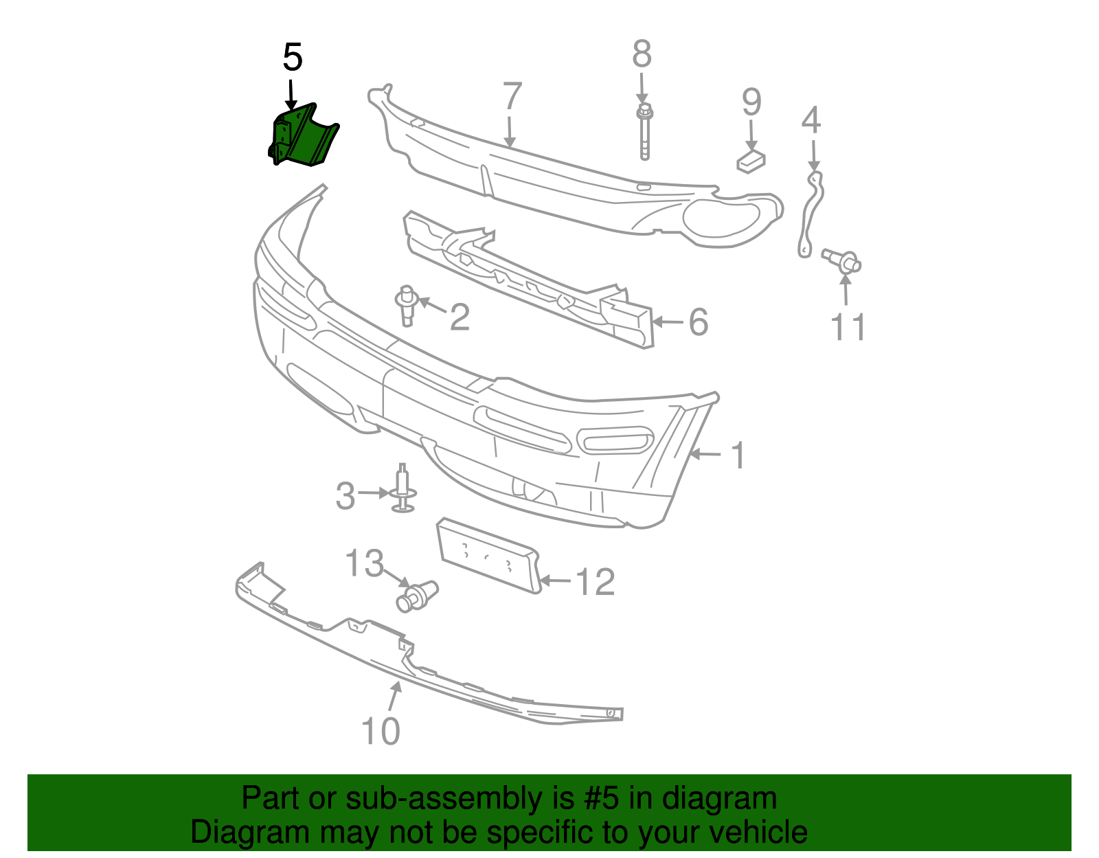 15147253 - Front Driver Side Bumper Fascia Brace 2002-2009 GM | GMPartsNow