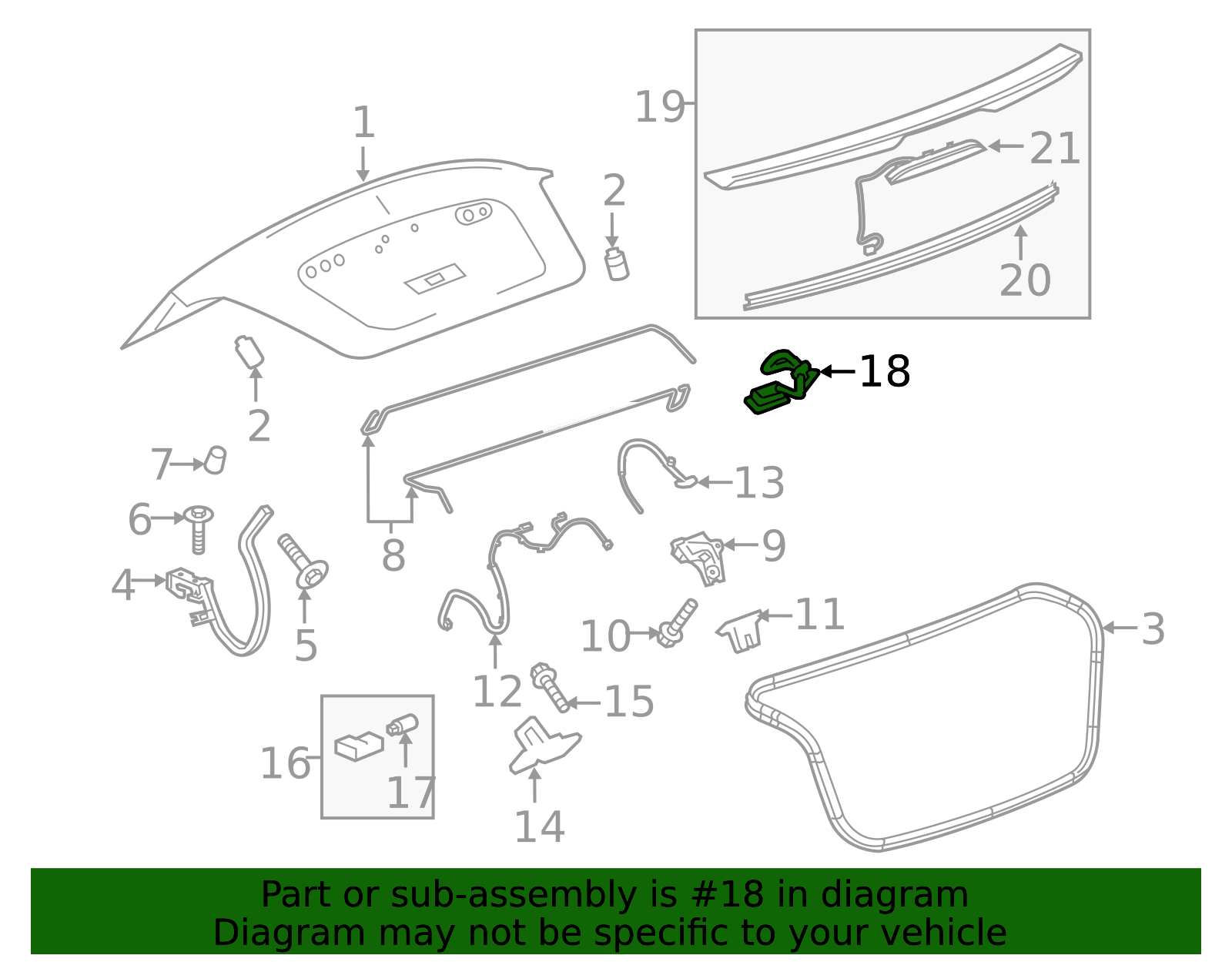 96940890 - 2012-2020 Chevrolet Sonic - Liftgate Release Switch ...