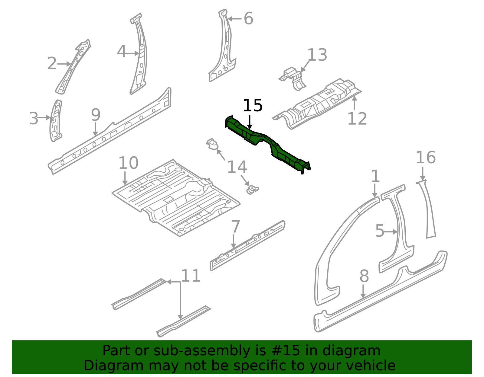 2001-2005 Kia Rio Front Cross-Member 0K32A-53910 | TascaParts.com