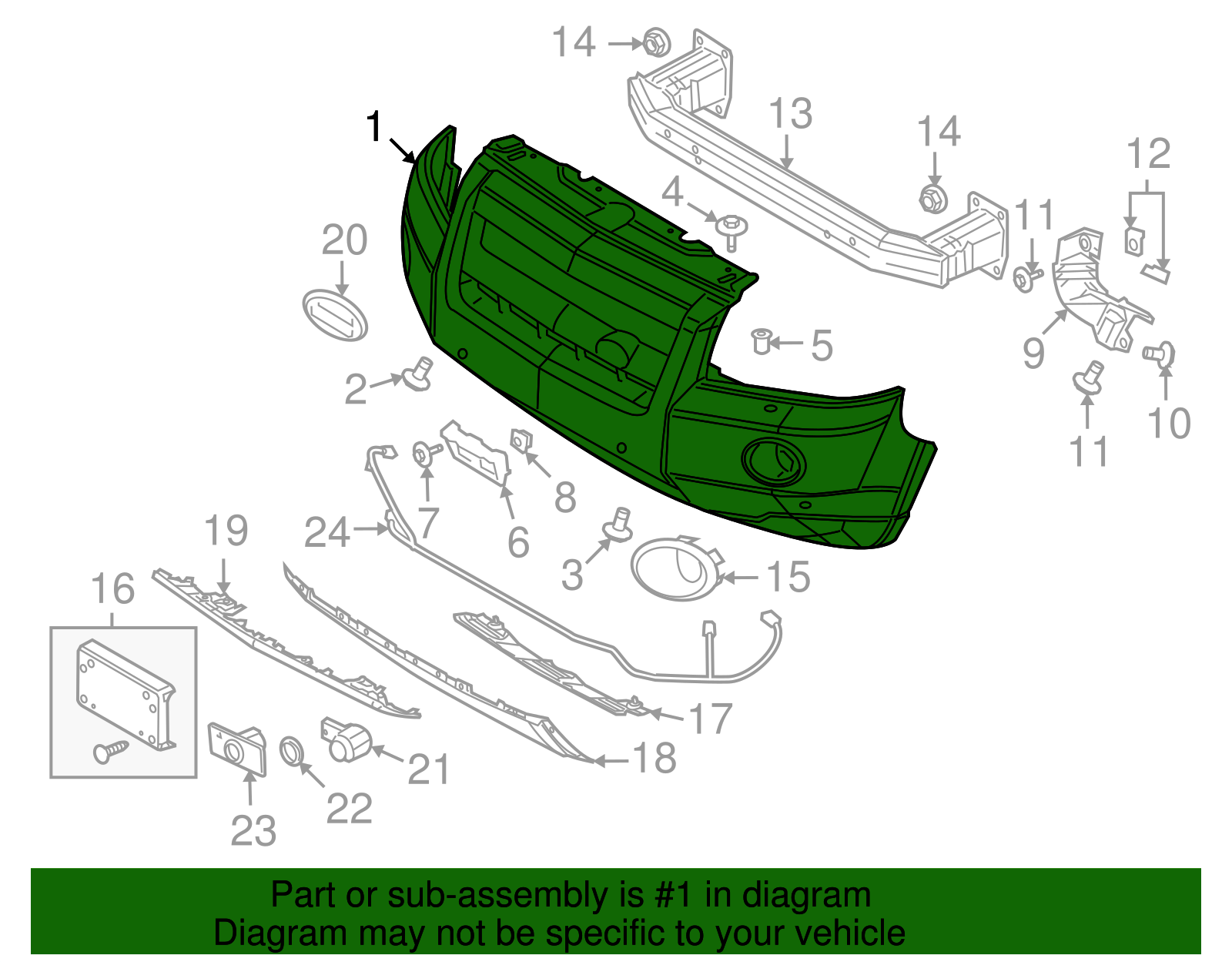 Genuine Bumper Cover for 2012 Land Rover LR2 | Land Rover Part ...