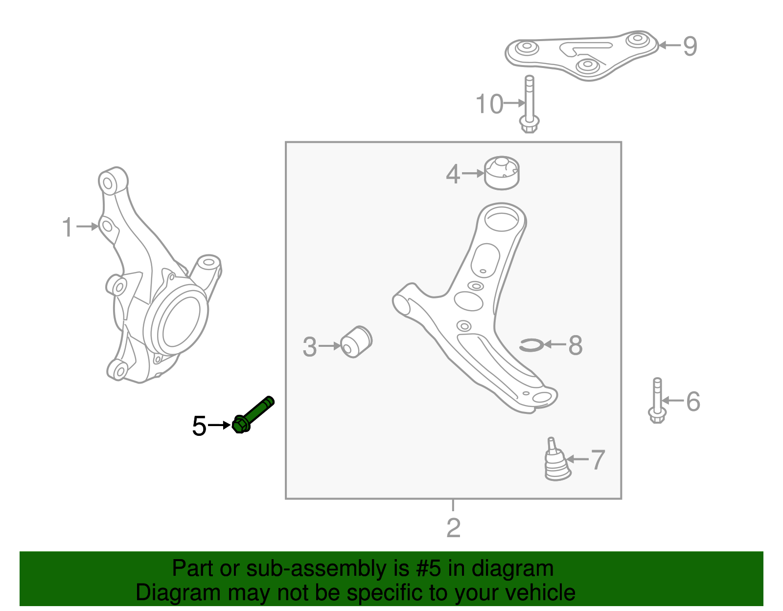 2012-2018 Kia Lower Control Arm Front Bolt 57791-07000 | Kia Parts Online