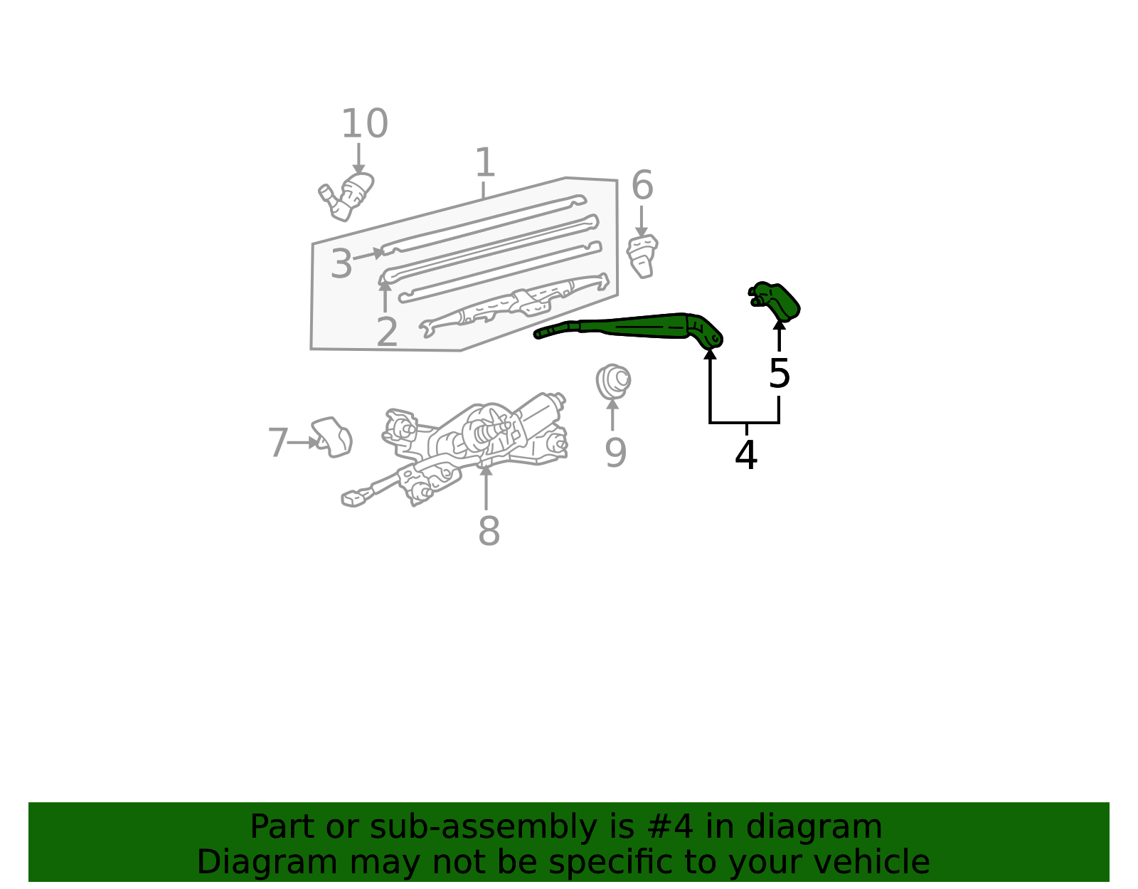 1996-2002 Toyota 4Runner Back Glass Wiper Arm 85241-35020 | MotorMotor