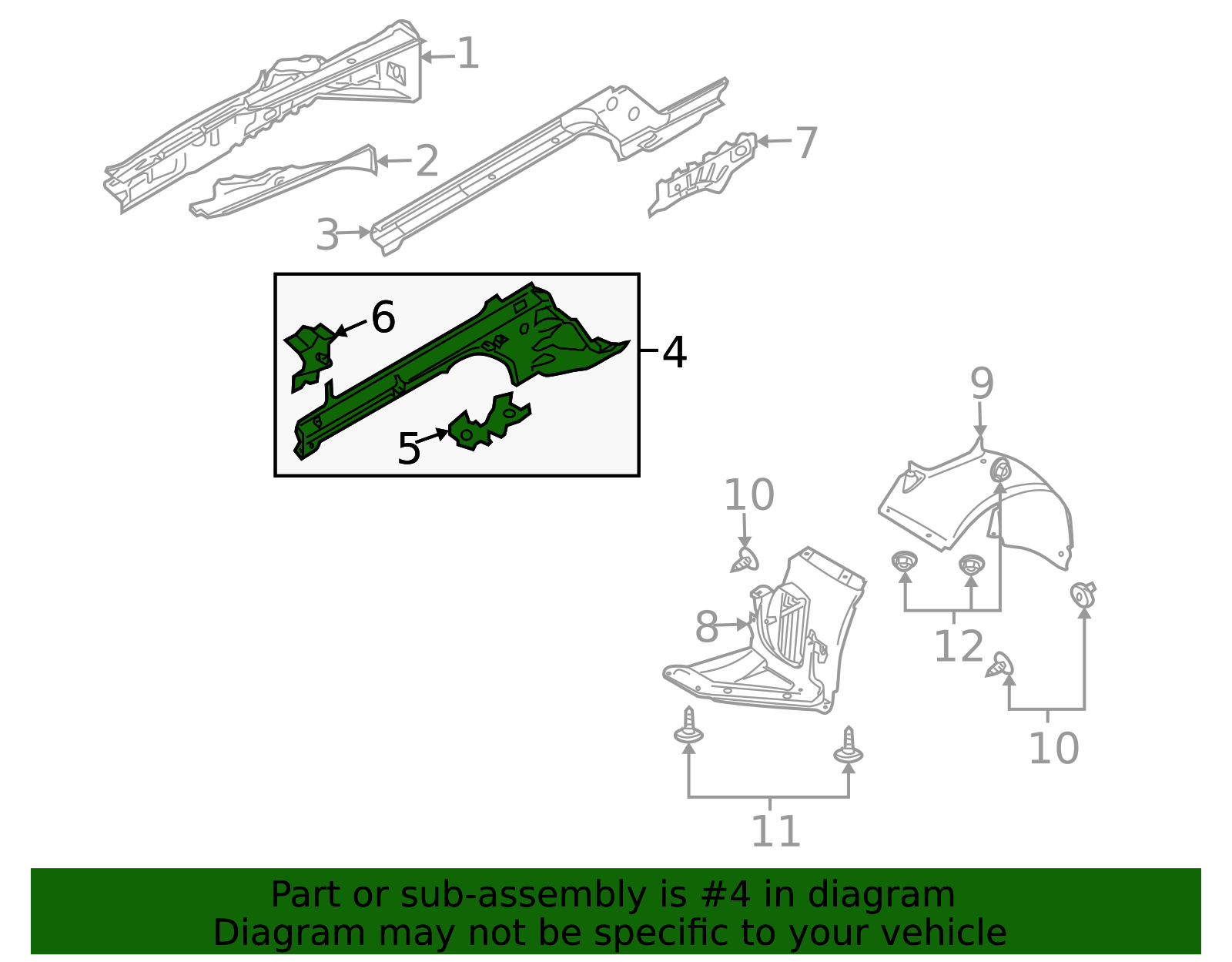 2005-2013 Porsche Outer Rail 997-501-916-01-GRV | Gaudin Porsche Parts