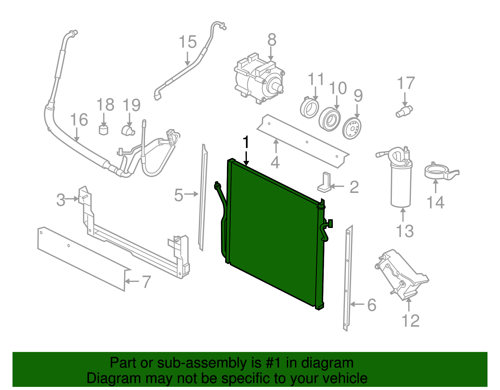 1997-2011 Ford A/C Condenser 6L5Z-19712-CB | Ford OEM Parts Outlet