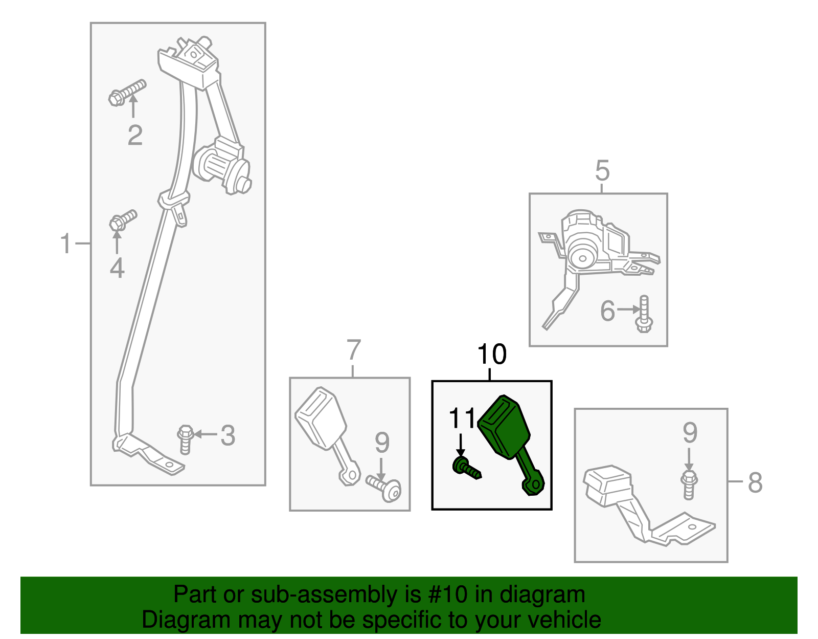 JL1Z-7860044-CF - Center Buckle 2018-2024 Ford | Group 1 Auto Parts