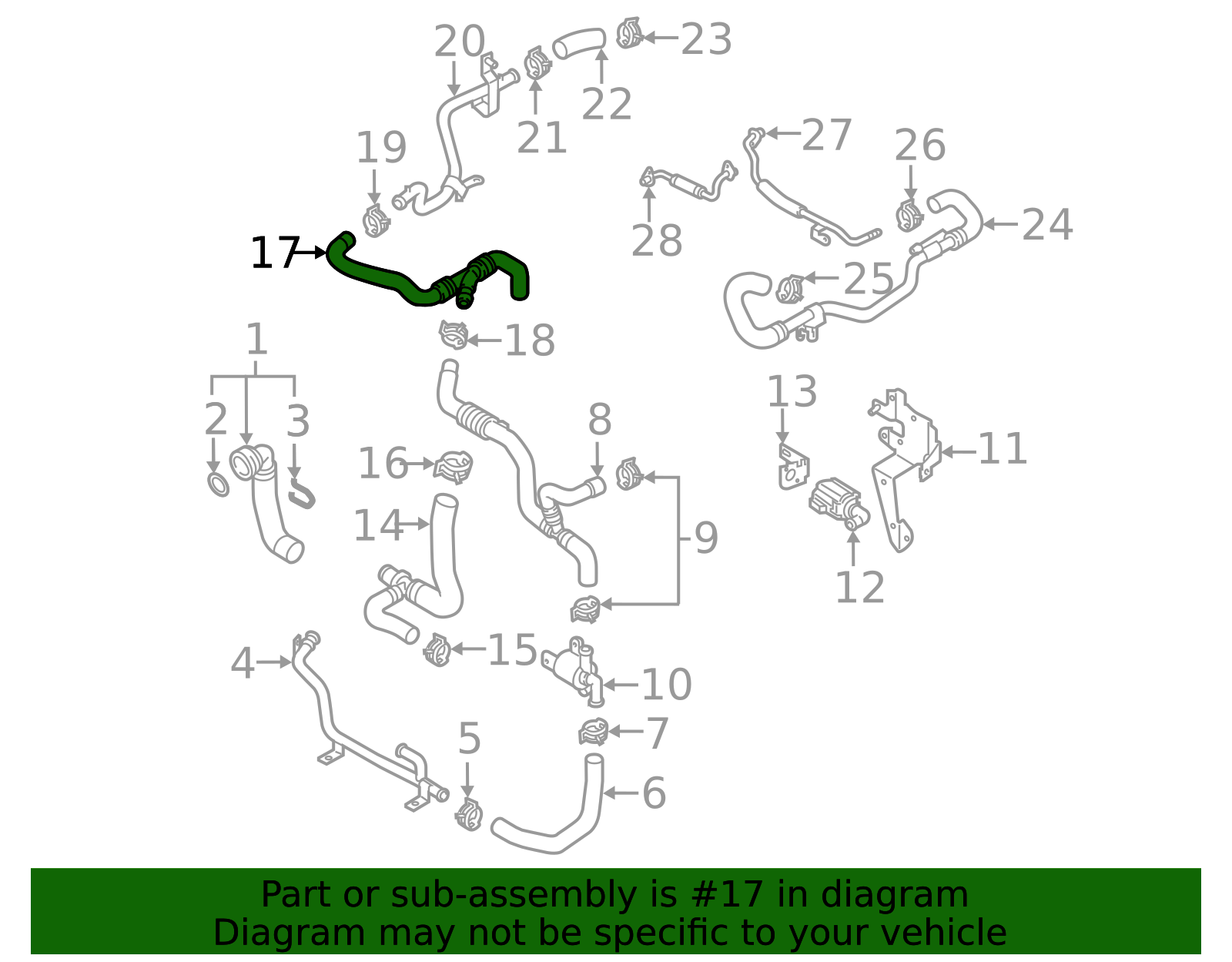 2018-2025 Audi Connector Hose 07K-121-109-D | TascaParts.com