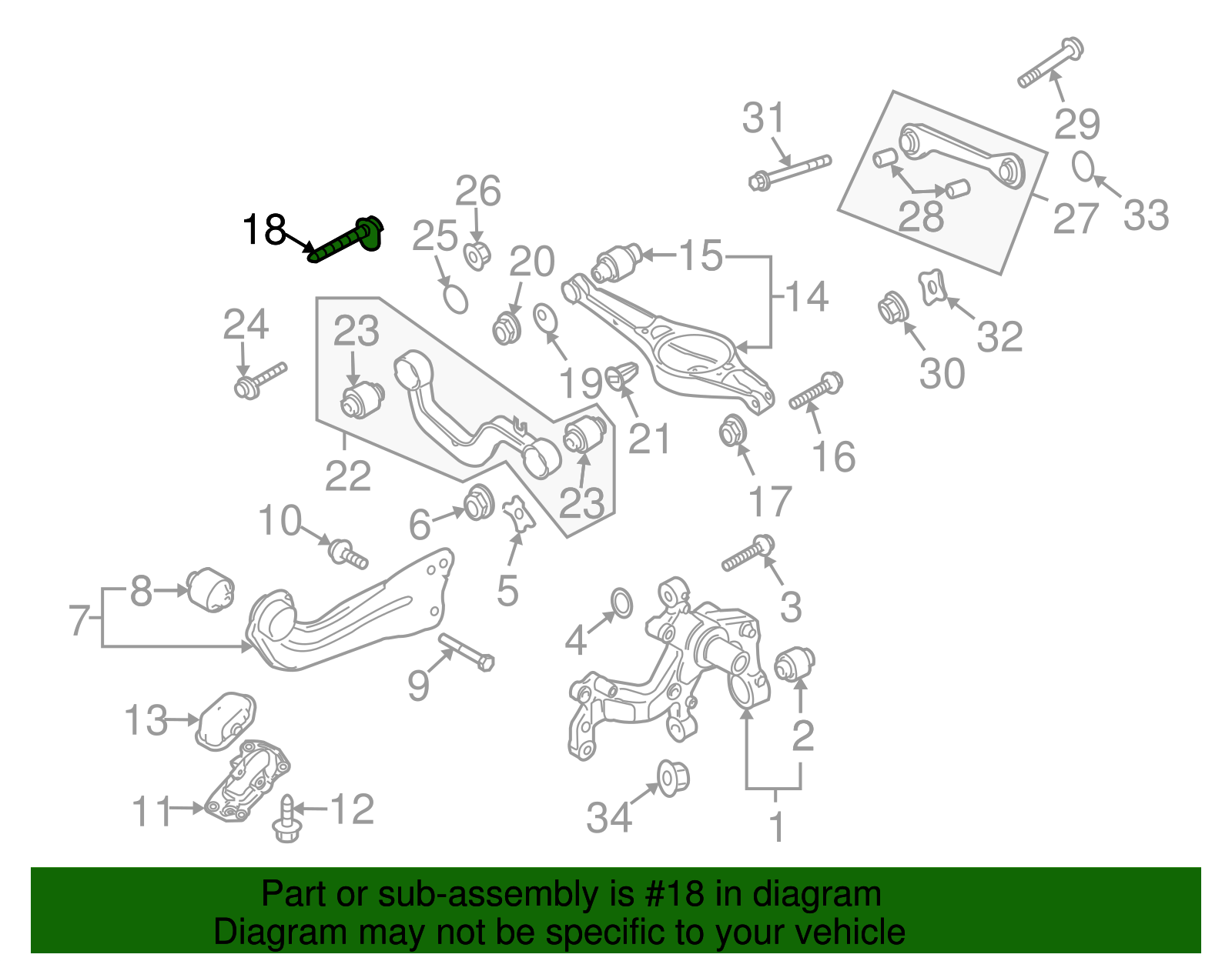2015-2025 Audi Lower Control Arm Screw WHT-001-761 | Audi USA Parts