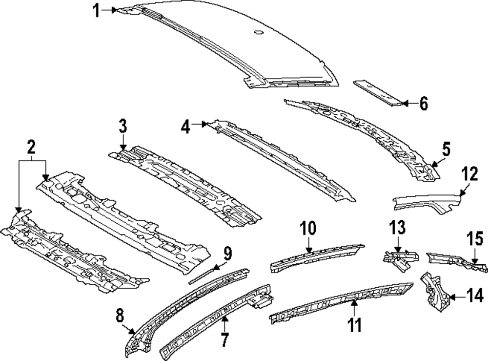 2023-2025 Toyota Crown 2023-2024 Toyota Crown - Rear Header 63133-30341 ...