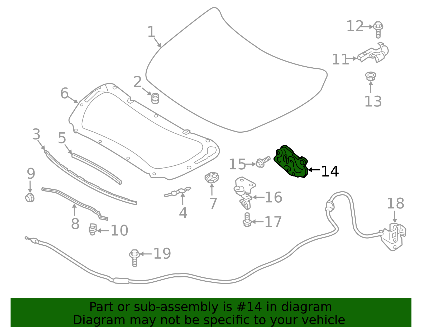2019-2025 Nissan Altima Latch 65601-6CA0A | Bill Kay Nissan Parts