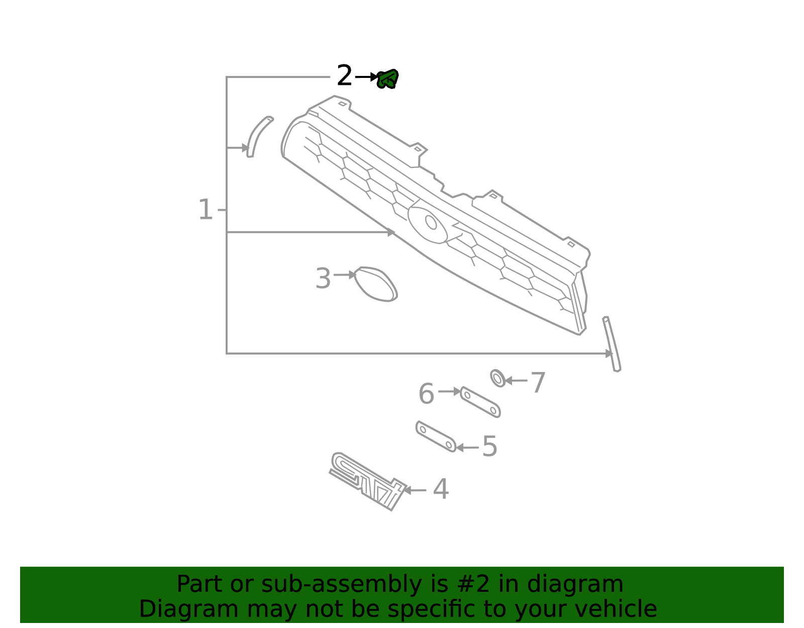 2002-2005 Subaru Impreza Grille Clip 909130030 | Subaru Parts Guys