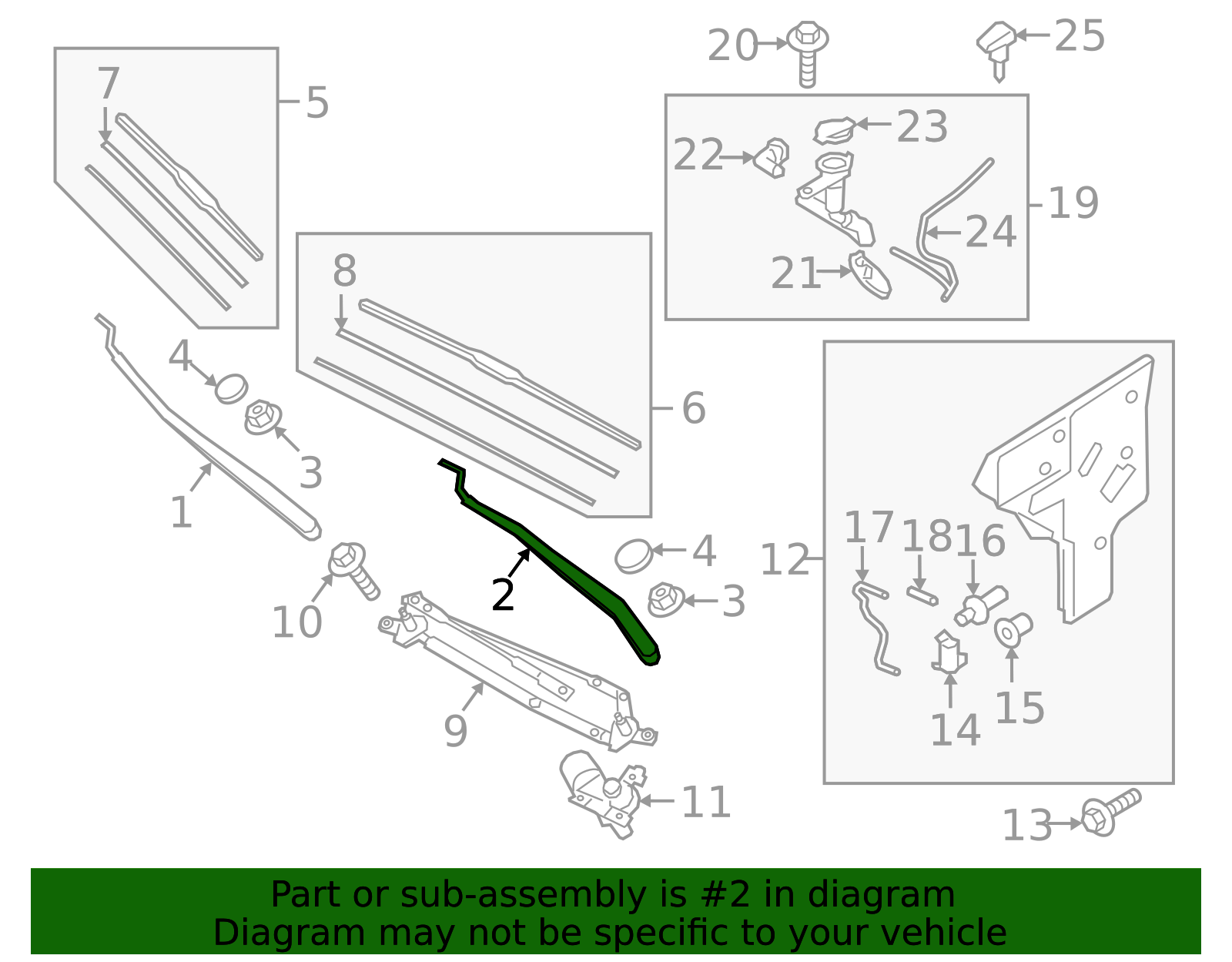2019-2025 Genesis G70 Wiper Arm 98311-G9000 | QuirkParts