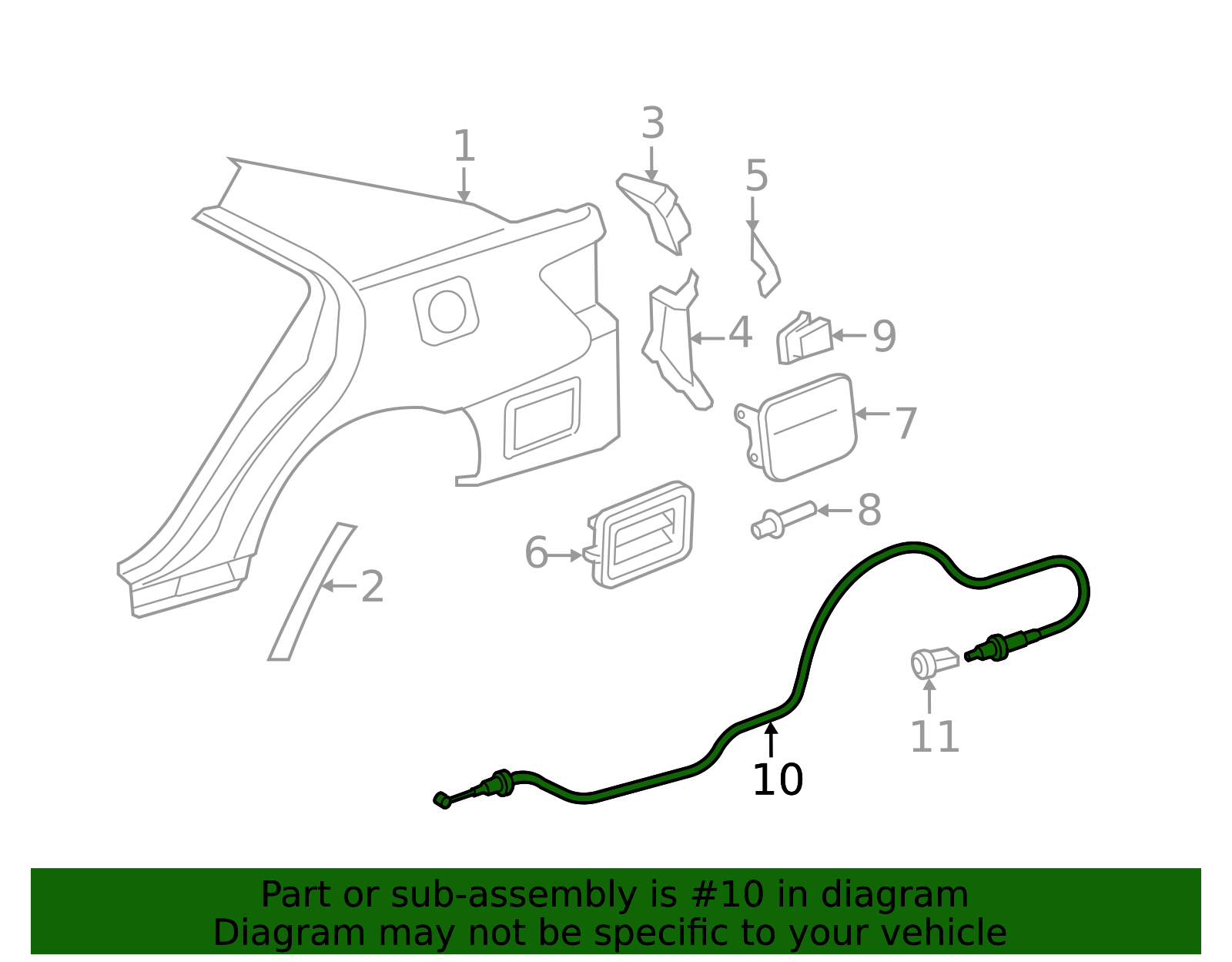 77035-33130 - High-Quality Fuel Filler Door Release Cable for 2007-2011 ...