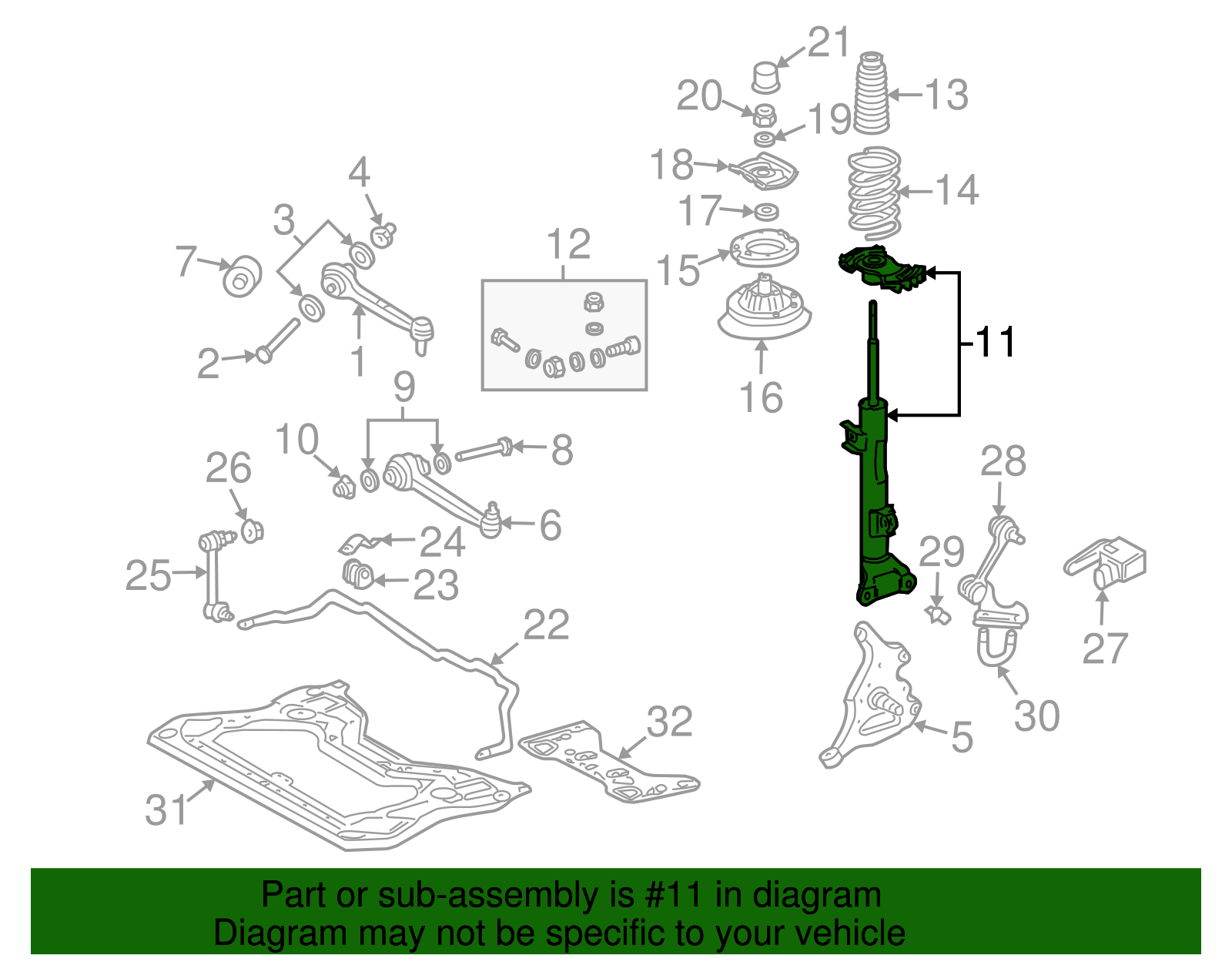 203-320-66-30-64 - Suspension Strut 2001-2005 Mercedes-Benz | Mercedes ...