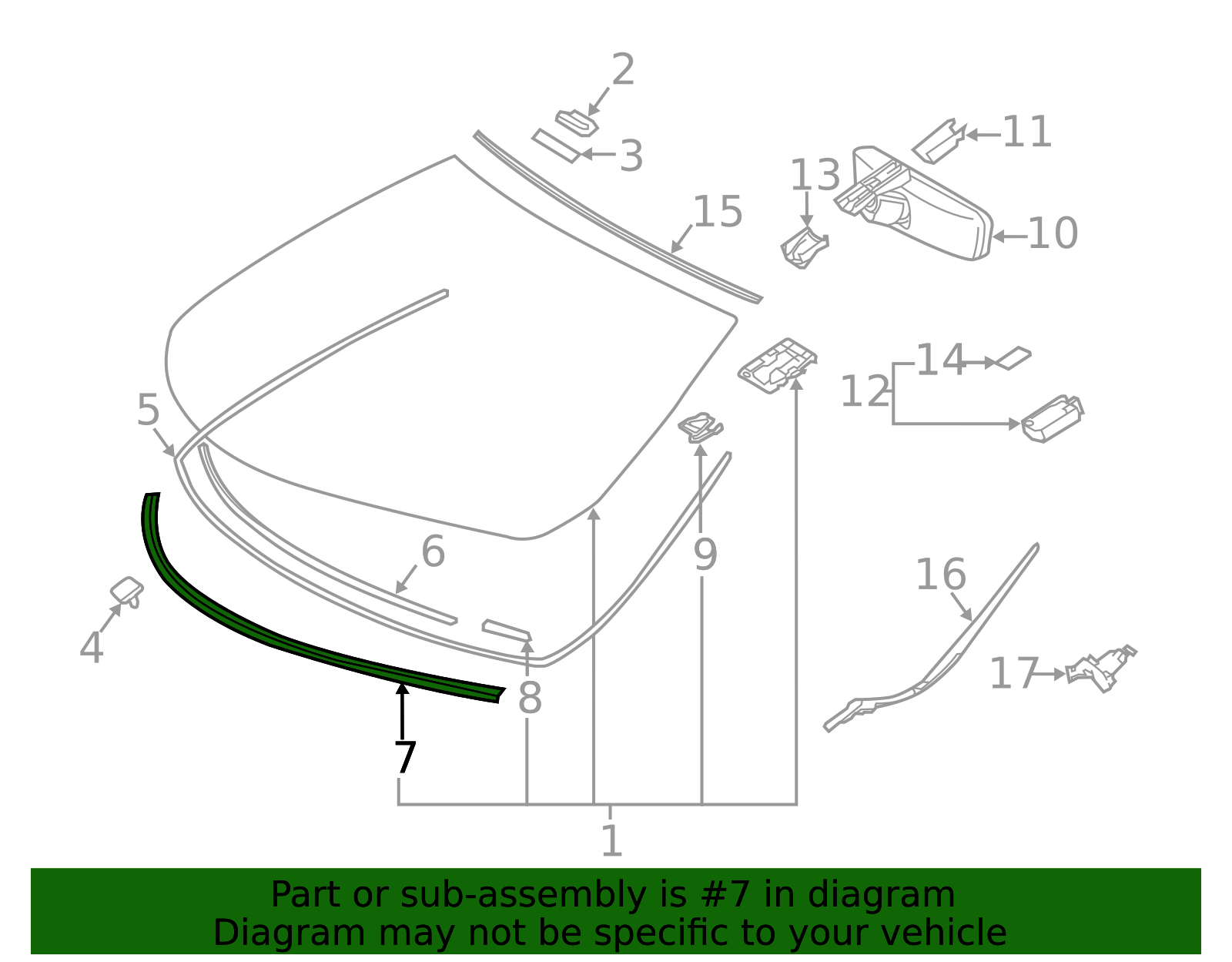 56153-11020 - High-Quality Windshield Molding for 2018-2025 Lexus ...