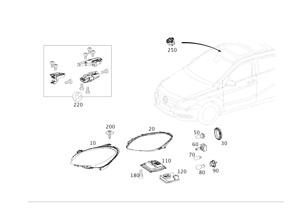 246-820-03-14 - Repair Kit, Holder 2014-2017 Mercedes-Benz | Mercedes ...