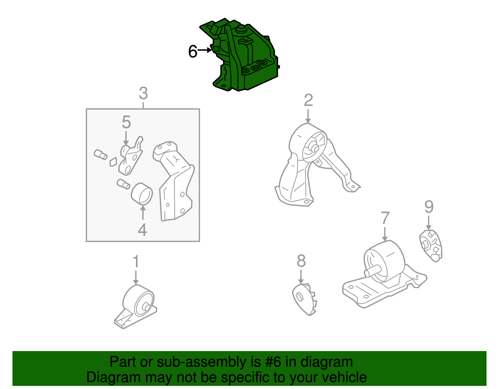 2003-2006 Mitsubishi Outlander Mount Bracket MR961111 | Mitsubishi ...