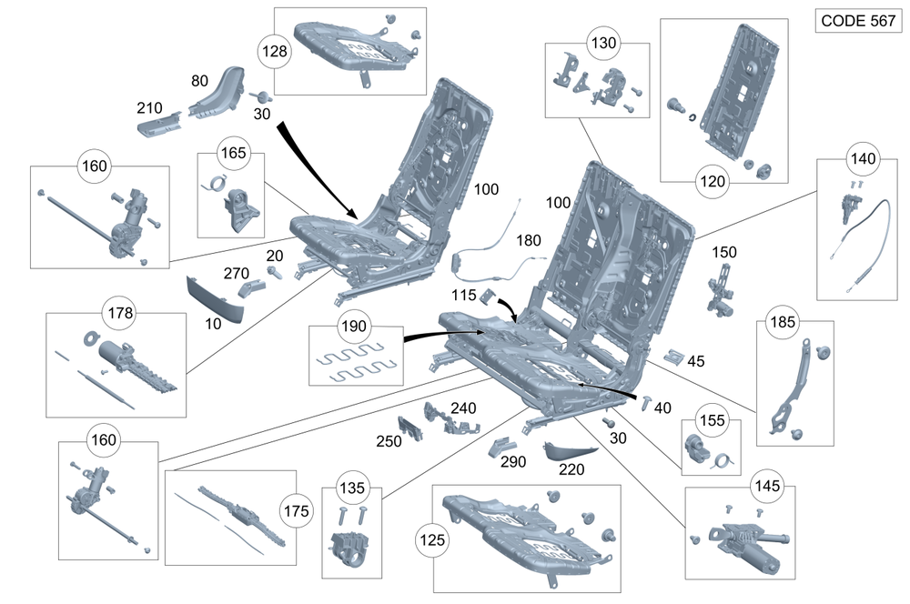 2020-2025 Mercedes-Benz Height Adjust , Headrest 167-970-06-02 ...