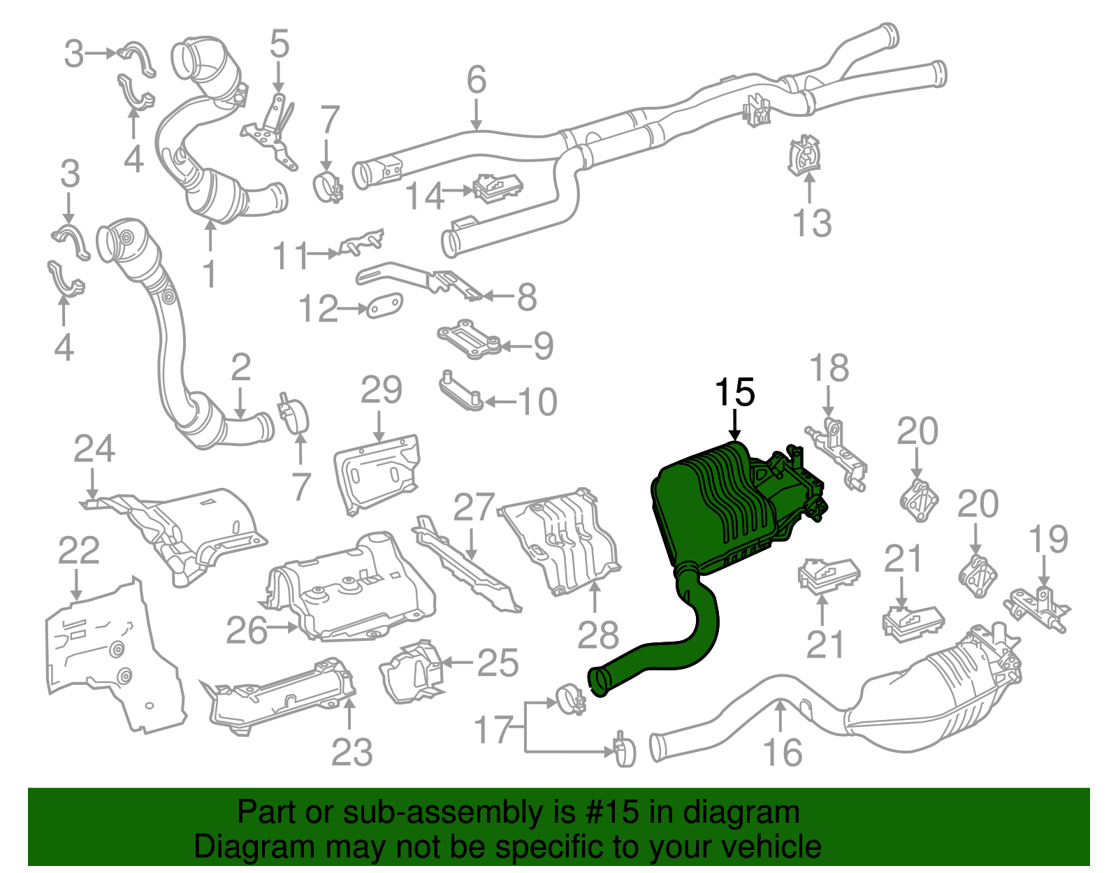 205-490-11-35 - Muffler 2017-2018 Mercedes-Benz | Mercedes-Benz Premier ...