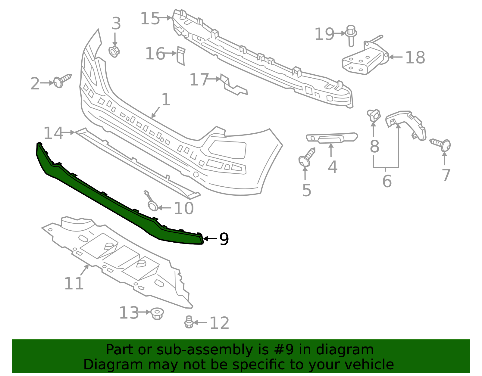 2019-2021 Hyundai Kona Electric Center Molding 86696-K4000 | QuirkParts