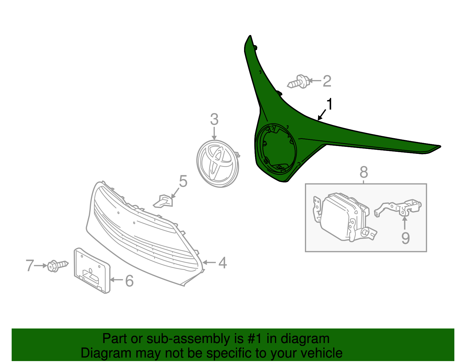 2019 Toyota Corolla Upper Grille 53111-02E60 | OEM Parts Online