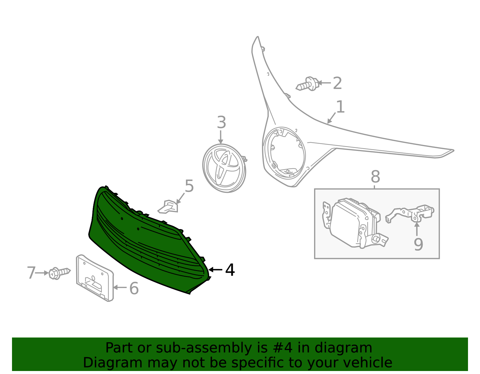 Front Grille Replacement - OEM Exterior Styling for Toyota | AutoNation ...