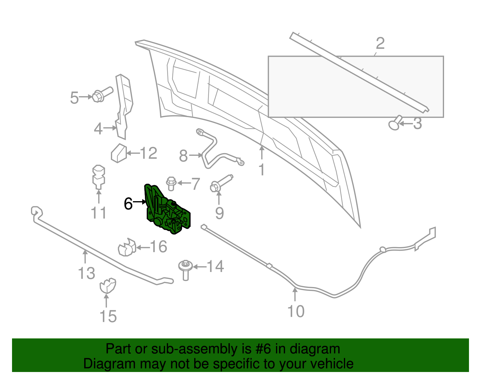 2004-2025 Ford | Hood Latch | 6L5Z-16700-A | Walls' Ford Parts