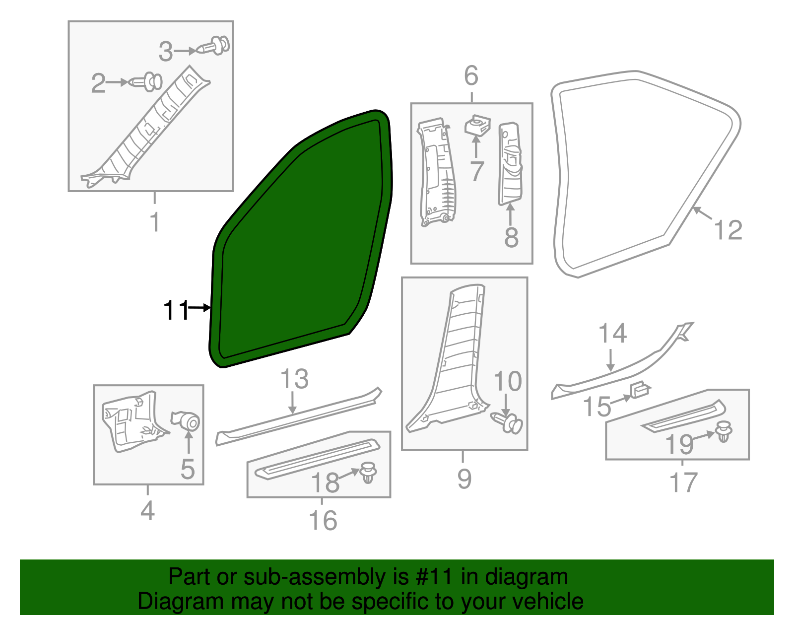 2012-2014 Toyota Camry Door Seal 62311-06130-B0 | Toyota Parts Center