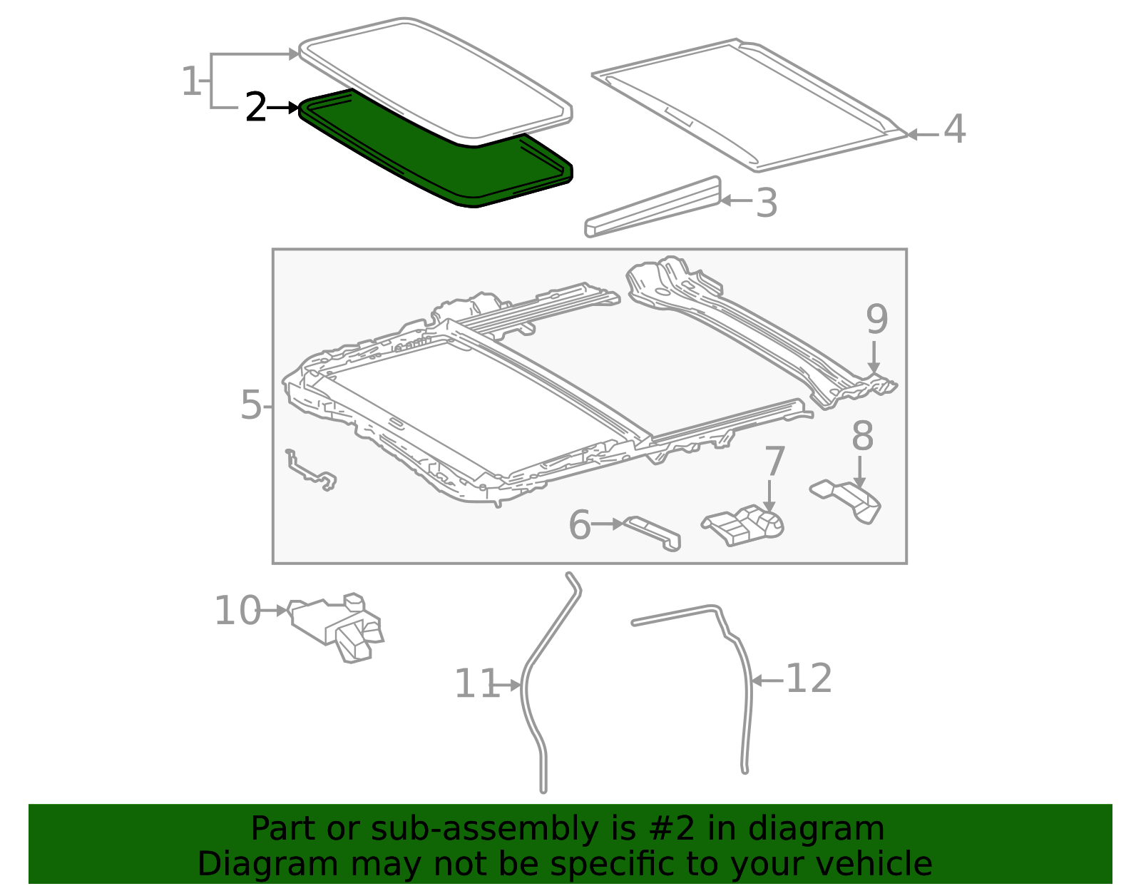 2022-2025 Toyota Sunroof Seal 63251-0E090 | Toyota Parts Center