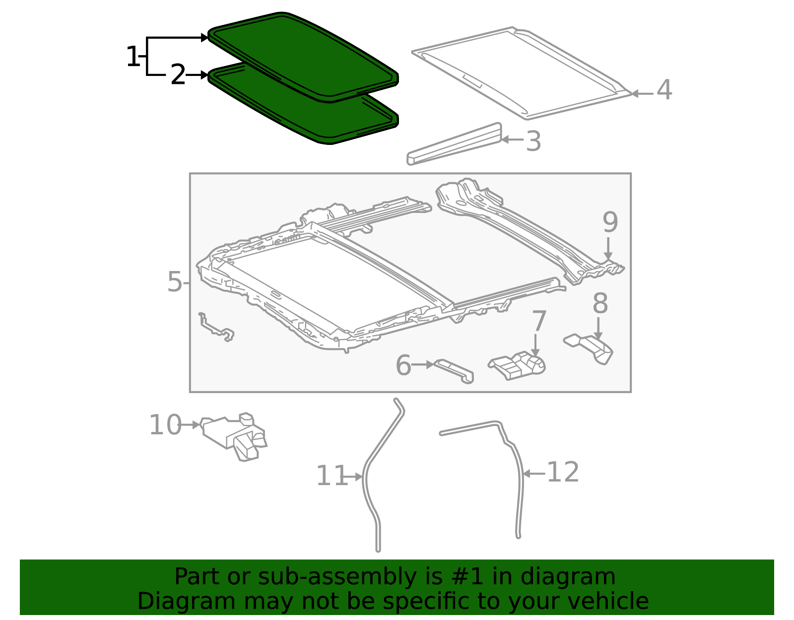 2024-2025 Toyota Tacoma 2024 Toyota Tacoma - Sunroof Glass 63201-AK010 ...