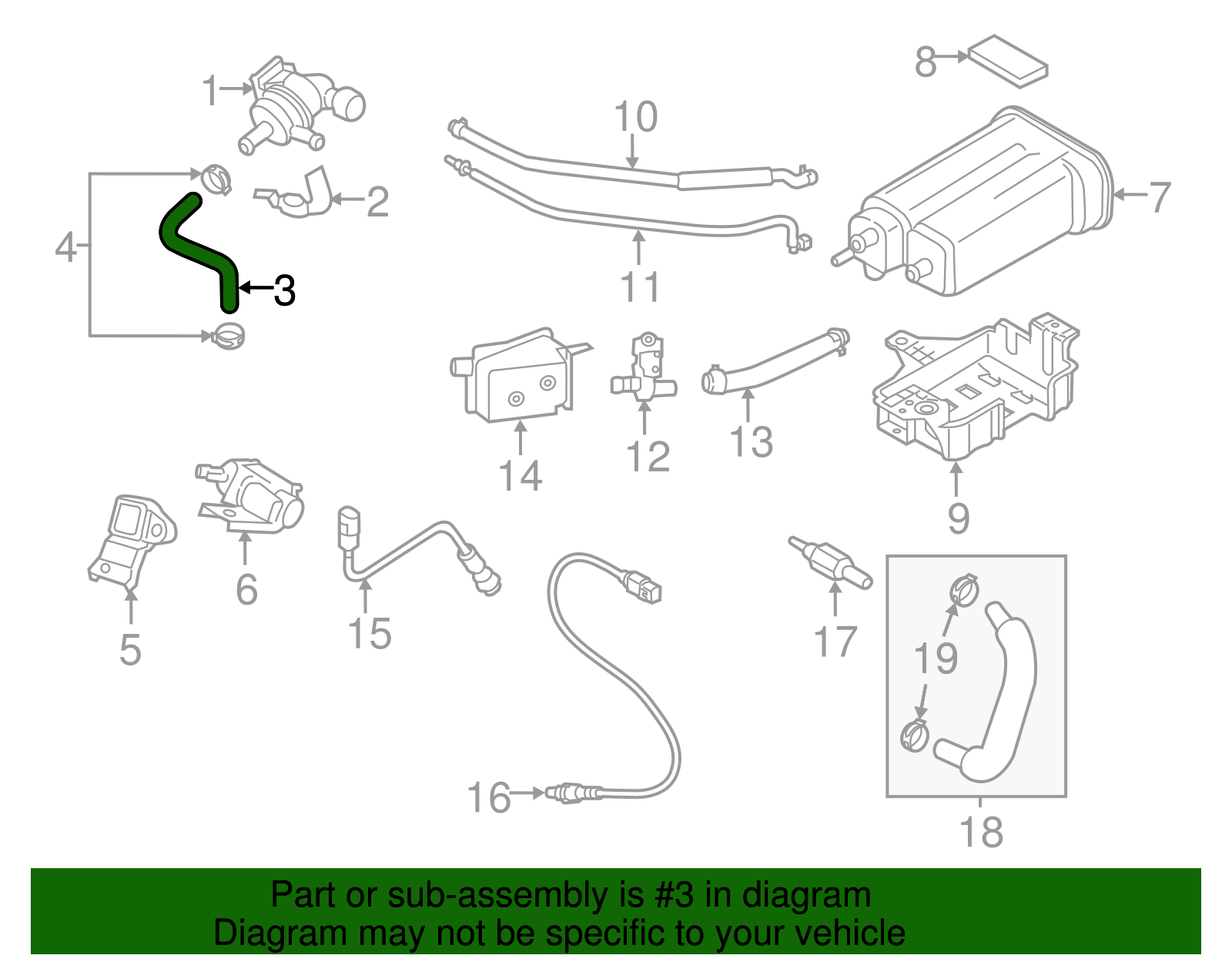 29021-2B040 - Vapor Hose 2014-2016 Kia Soul | Kia.Parts Store