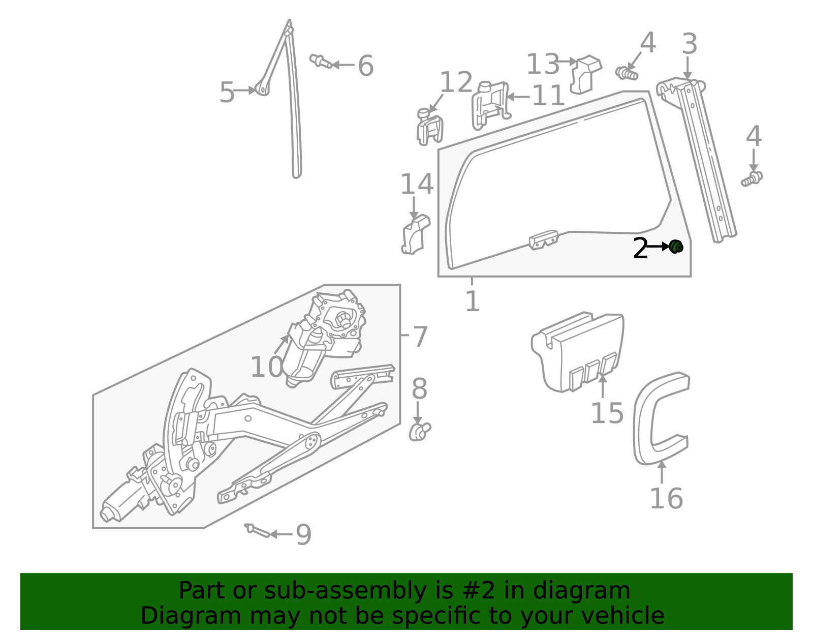 Genuine Window Guide Roller for 1999-2003 Saab 9-3 | Part# 5361910 ...