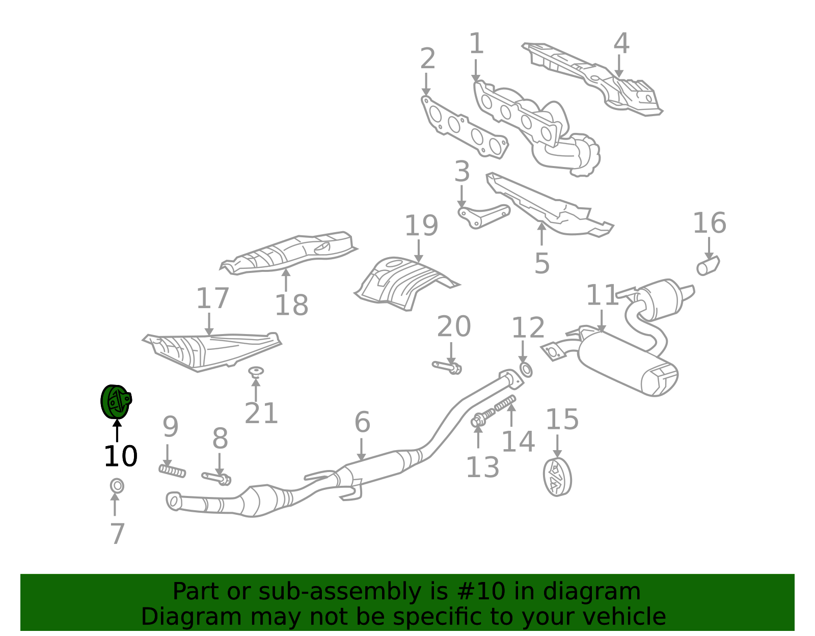 1993-2010 Toyota Exhaust System Hanger (Front) 17565-0A160 | Toyota ...
