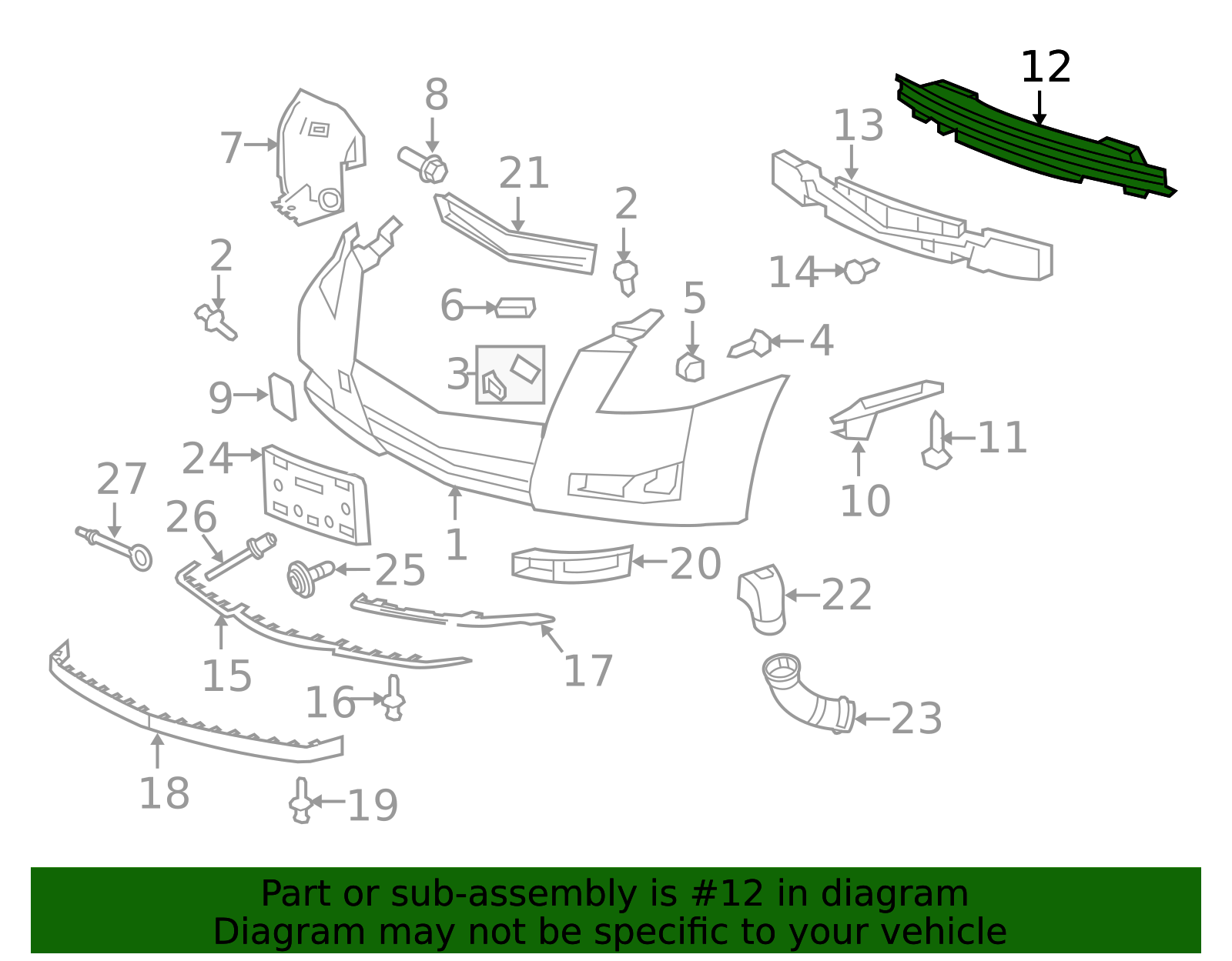 2008-2014 Cadillac CTS Front Bumper Impact Bar 25870685 | Auto Parts ...