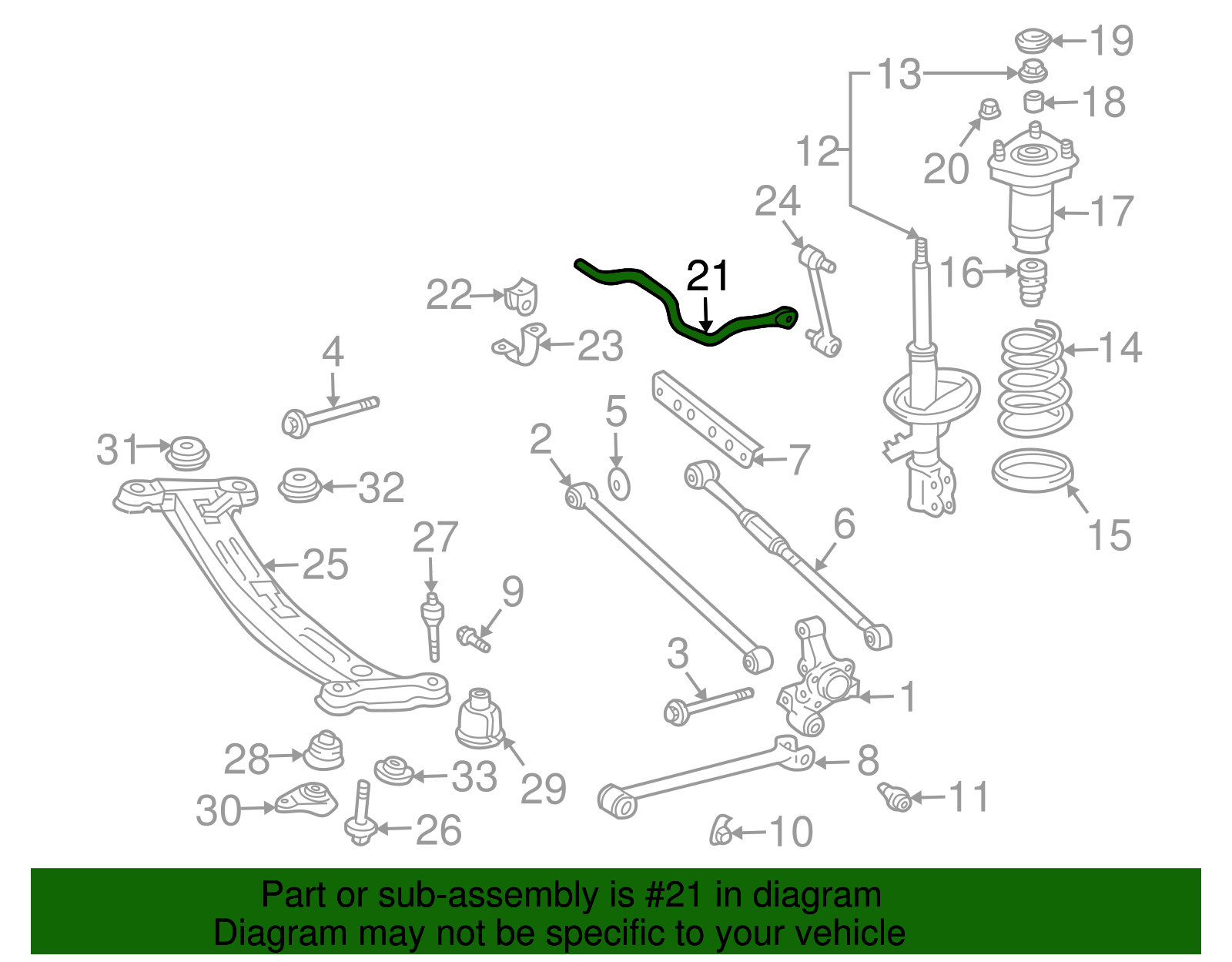 1996-2005 Toyota Stabilizer Bar 48812-AA010 | Toyota Parts Center