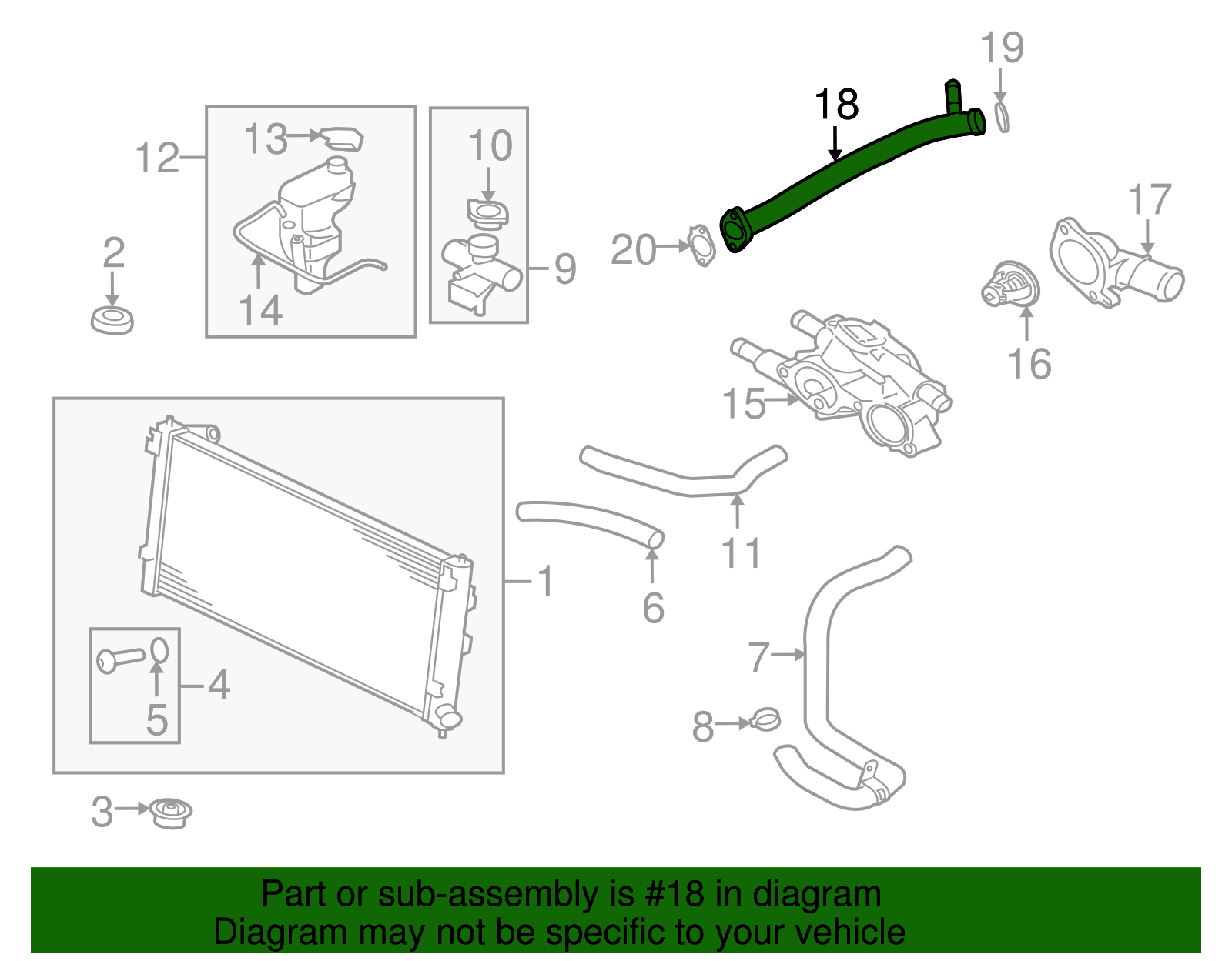 1310A058 Water Pump Tube 2008-2013 Mitsubishi | Mitsubishi Factory Parts