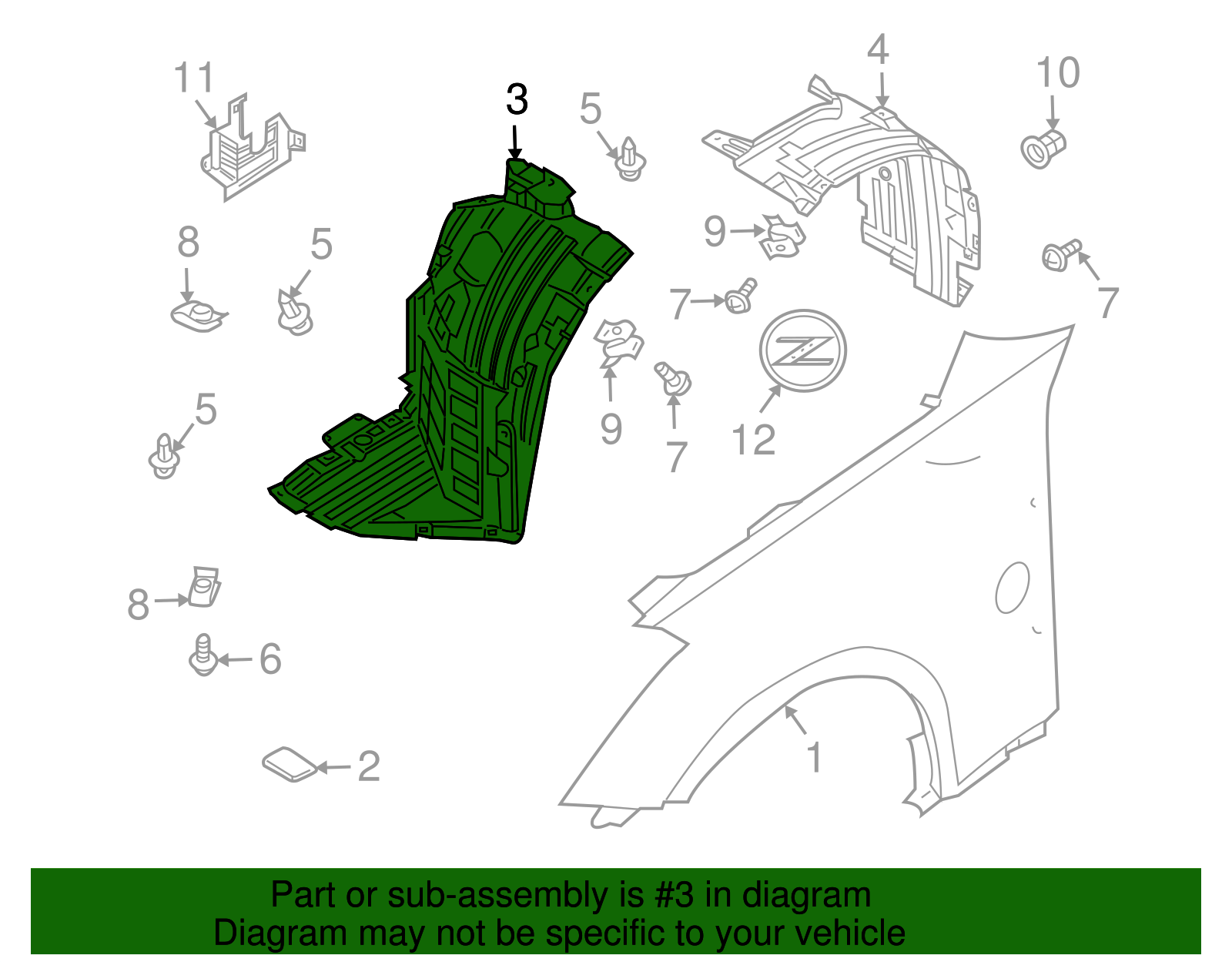 2006-2009 Nissan 350Z Front Shield 63845-CF40A | Scott Evans Nissan Parts