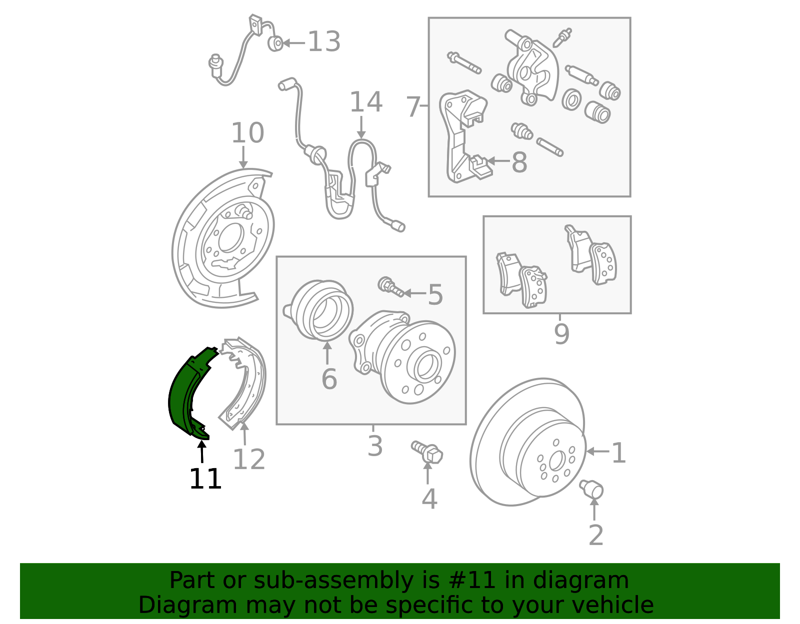 1994-2012 Toyota Parking Brake Shoe 46540-20070 | Toyota Parts Center