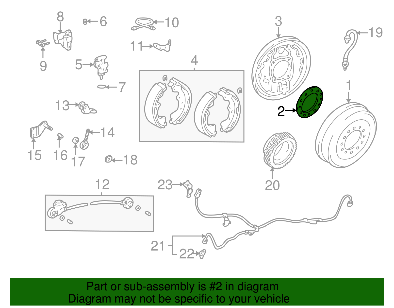 1995-2015 Toyota Tacoma Drum Gasket 42444-35070 | Toyota Parts Center