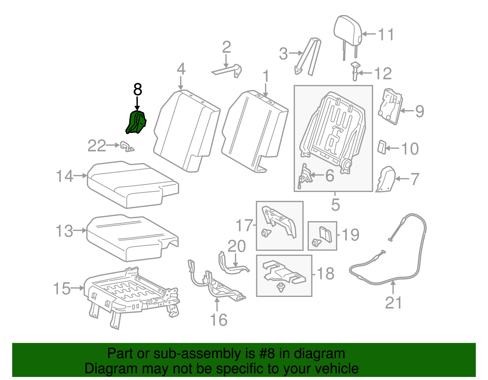 Genuine Toyota Recline Cover part# 71843-08040-B2 for 2015-2020 Toyota ...