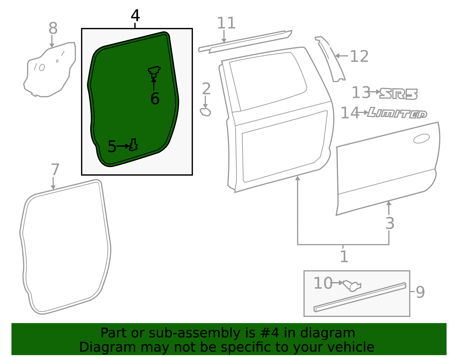 2007-2021 Toyota Tundra Surround Weather-Strip 67872-0C050 | OEM Parts ...