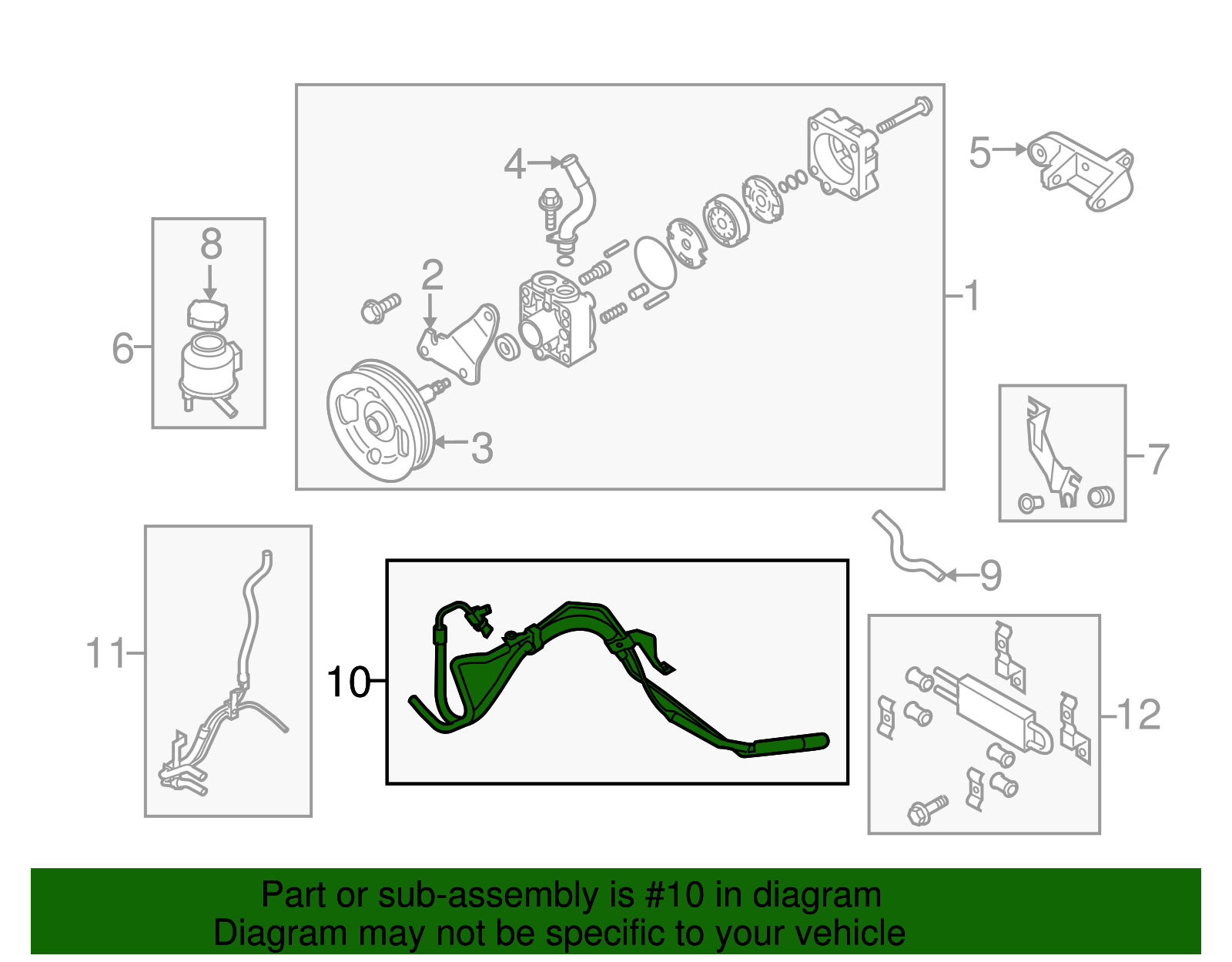 49710-4GA0B - Power Steering Pressure Hose 2014-2015 Infiniti Q50 ...