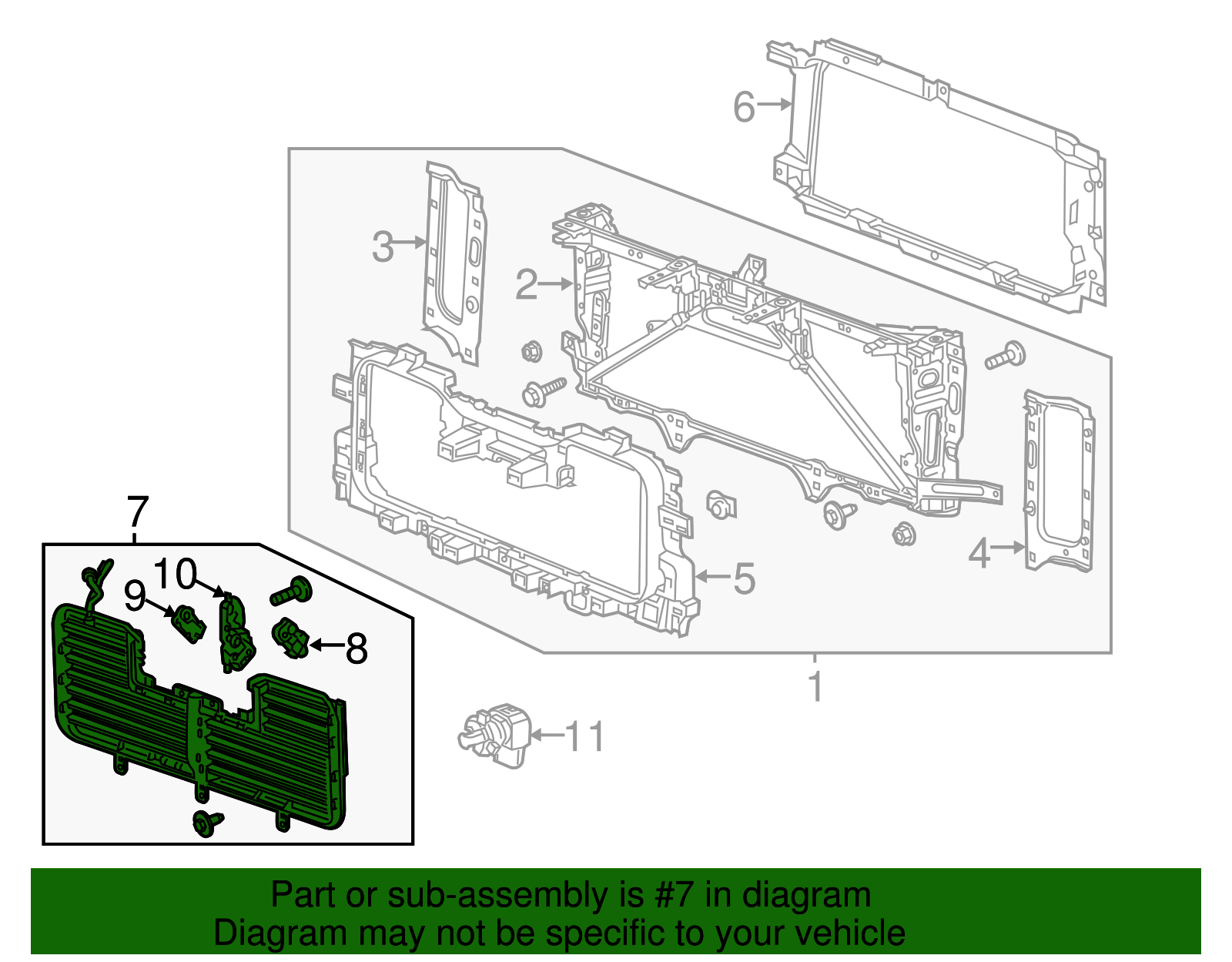2017-2019 GM (Replaces 84363184) Front Bumper Shutter 85043807 GM ...