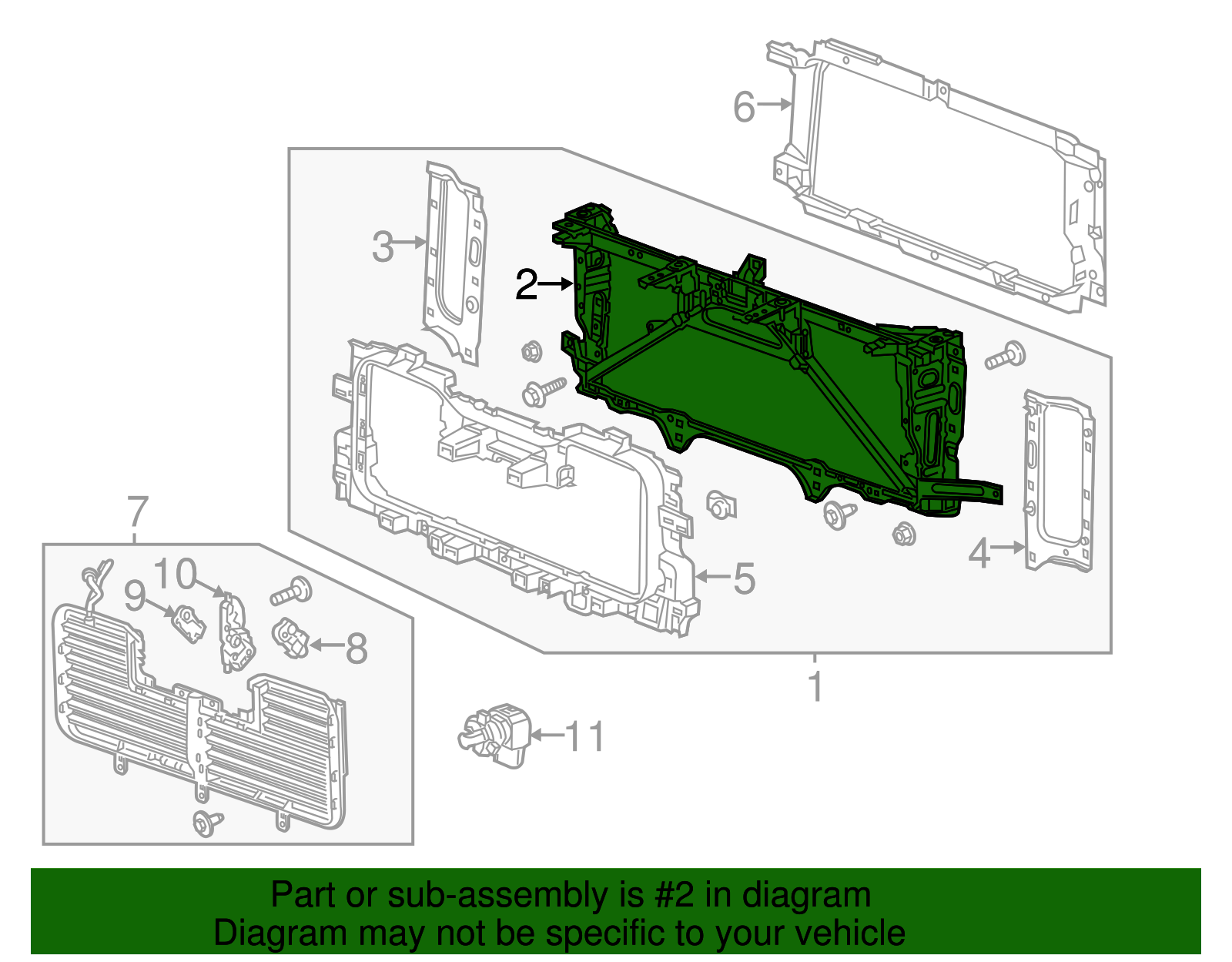 2014-2019 GM Radiator Support 85545440 | TascaParts.com