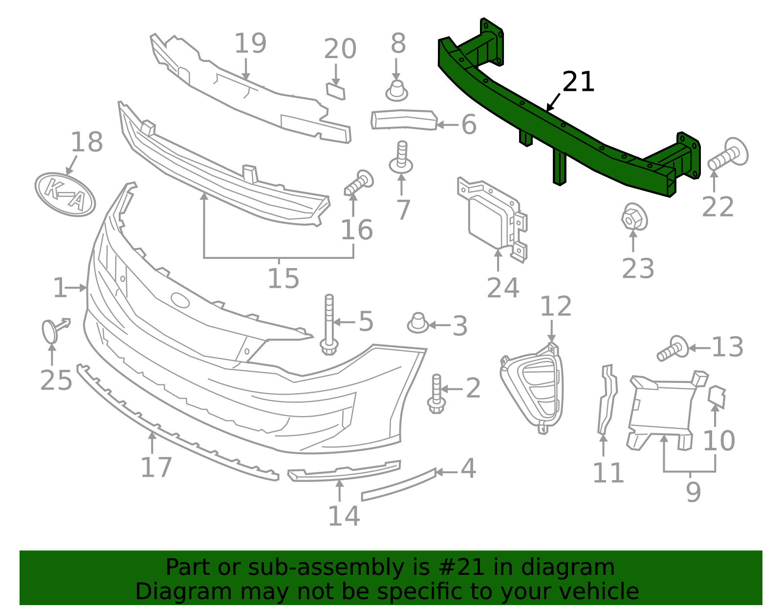 64900-D5000 - Impact Bar 2016-2018 Kia Optima | Kia.Parts Store