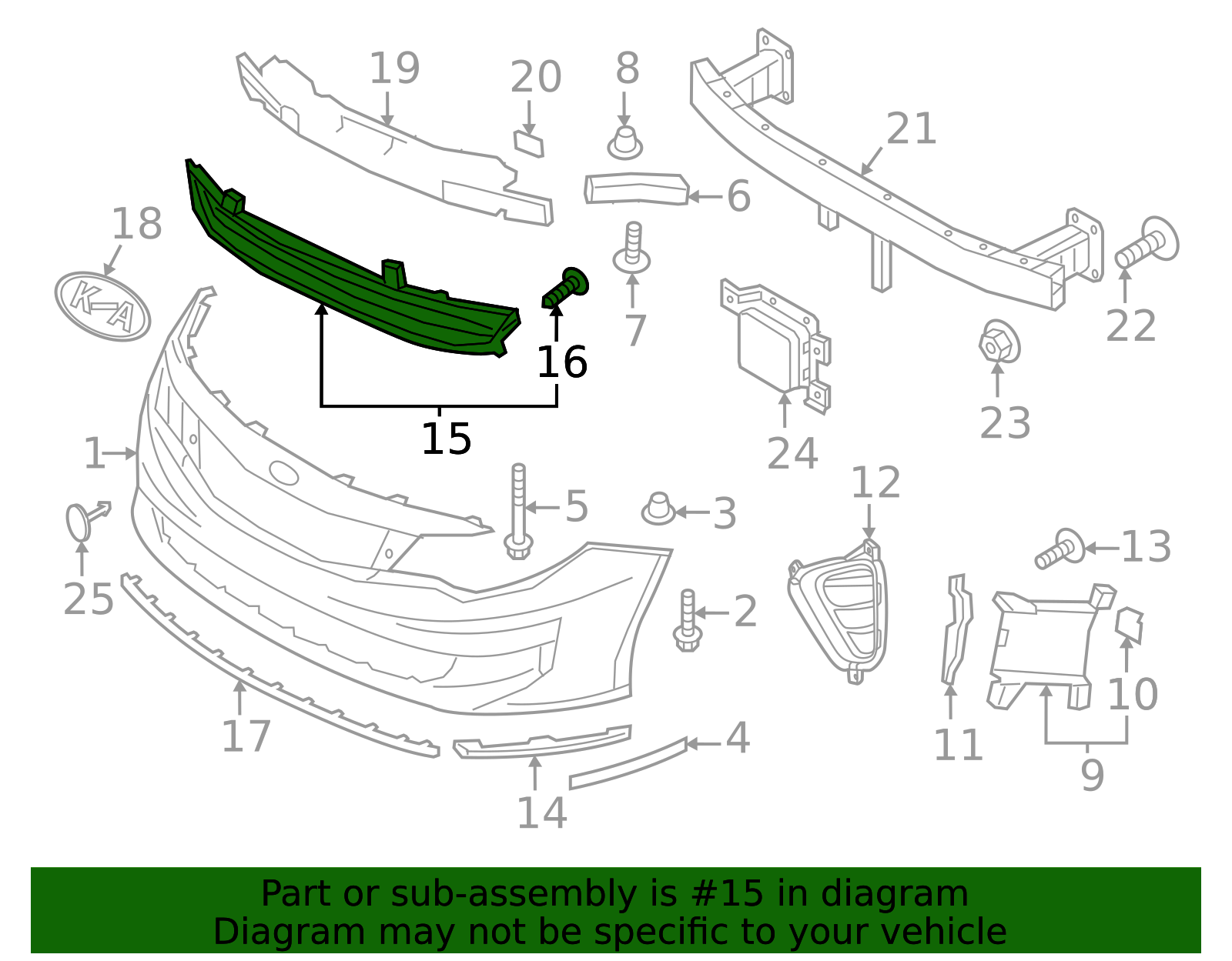 86560-D5000 - Bumper Grille 2016-2018 Kia Optima | Kia.Parts Store