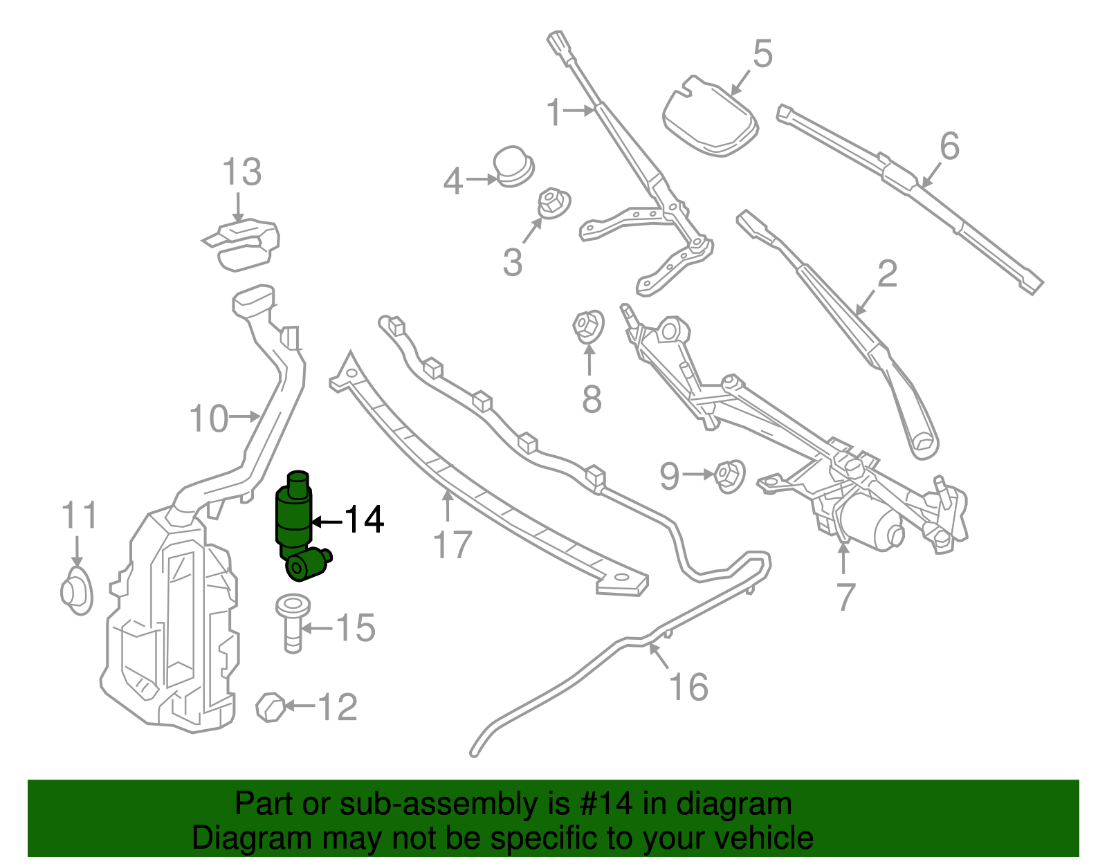 2017-2019 Infiniti QX30 Washer Pump 28920-5DA0B | OEM Parts Online