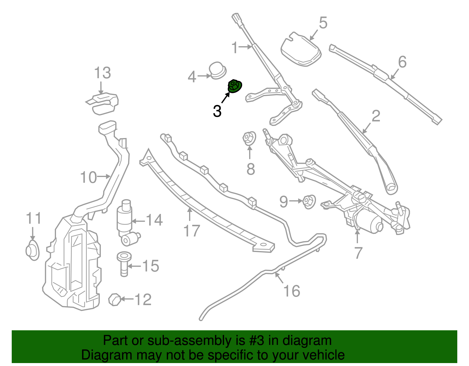 2017-2019 Infiniti QX30 Wiper Arm Nut N5020-5DA3A | INFINITI OF WEST ...