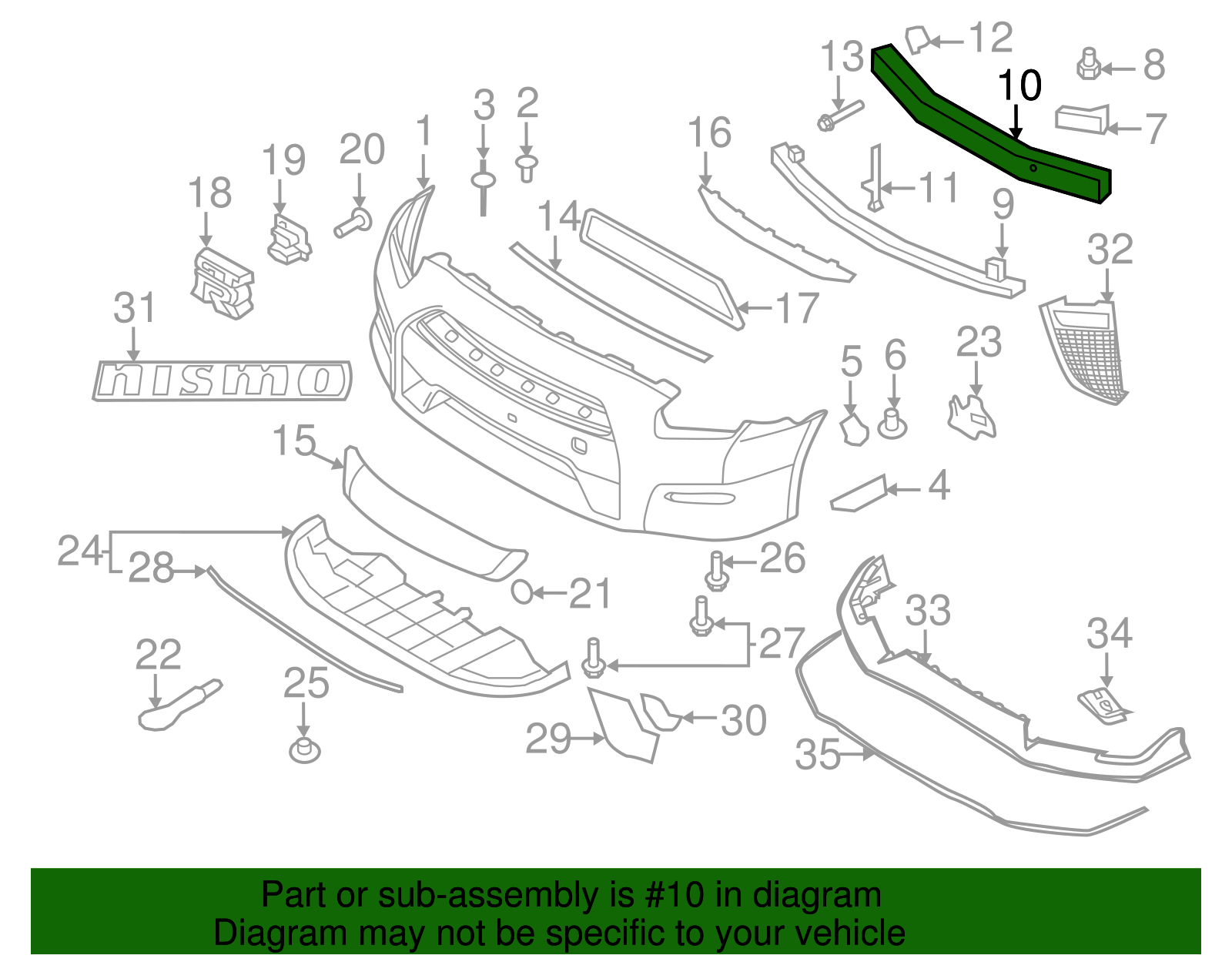 2011-2016 Nissan GT-R Impact Bar 62030-KB60A | Bill Kay Nissan Parts
