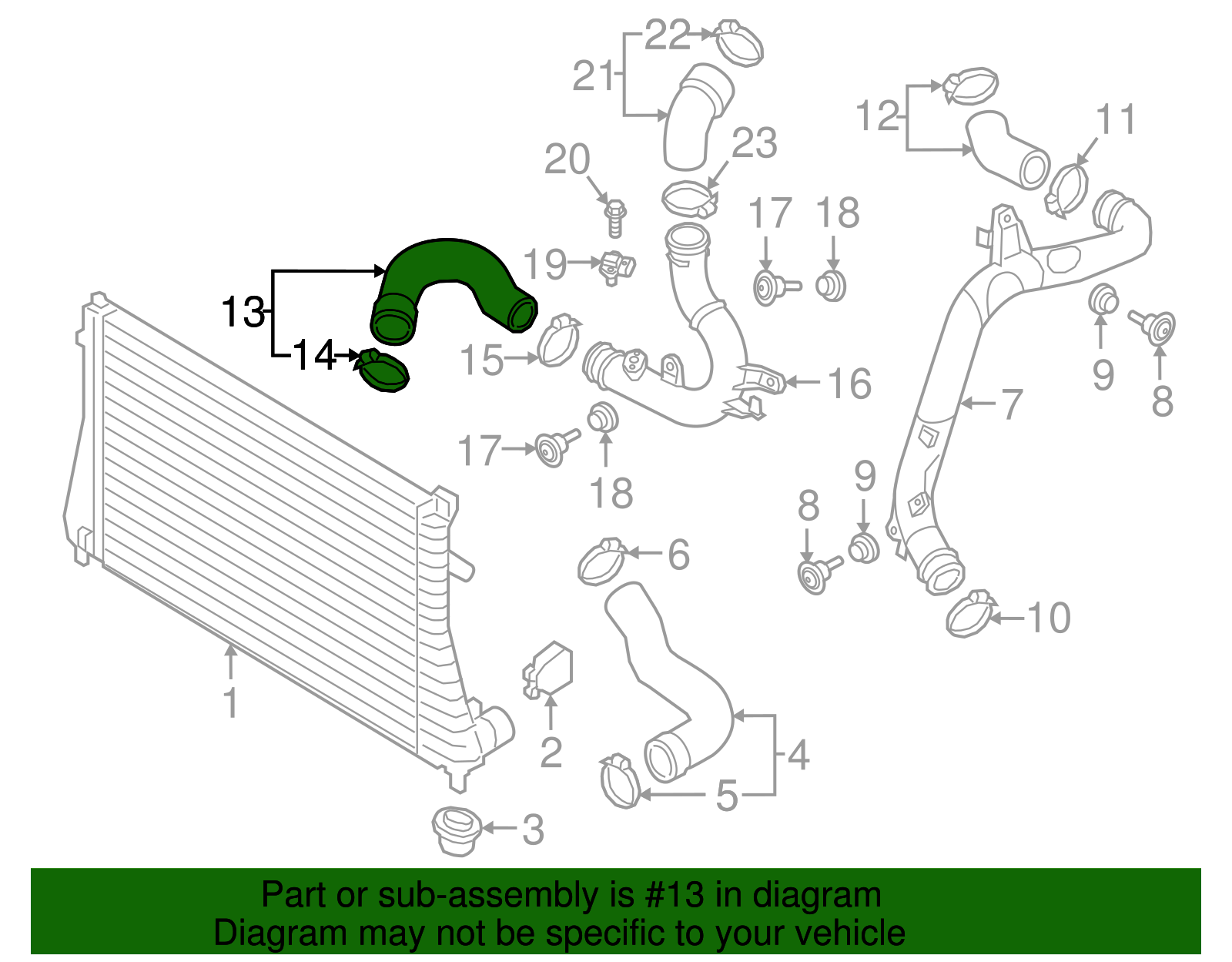 5QF-145-834 - Inter-Cooler Pipe 2018-2024 Volkswagen Tiguan ...