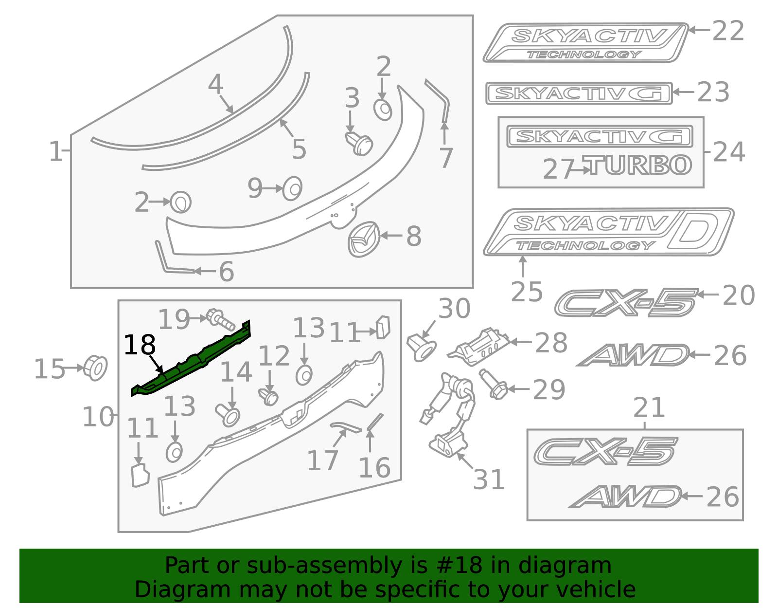 KB8B-50-854 - Mount Bracket 2017-2025 Mazda CX-5 | MazdaParts.US Store